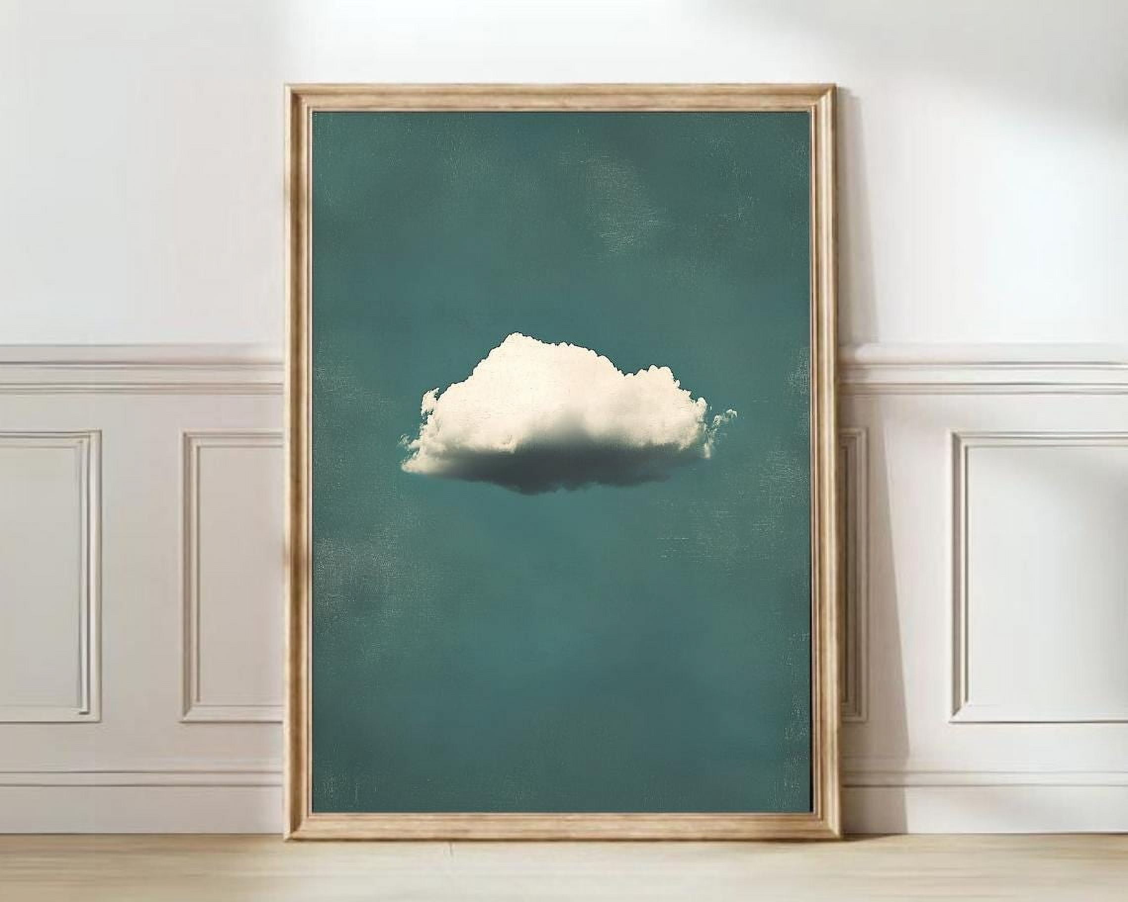 Cloud Print Aquamarine Cloud Painting Sage Green Wall Art Pastel Wall ...