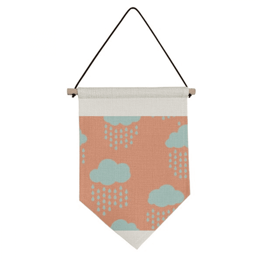 Cloud Rain Drip Orange Pattern Canvas Flag Hanging Wall Art Decor ...