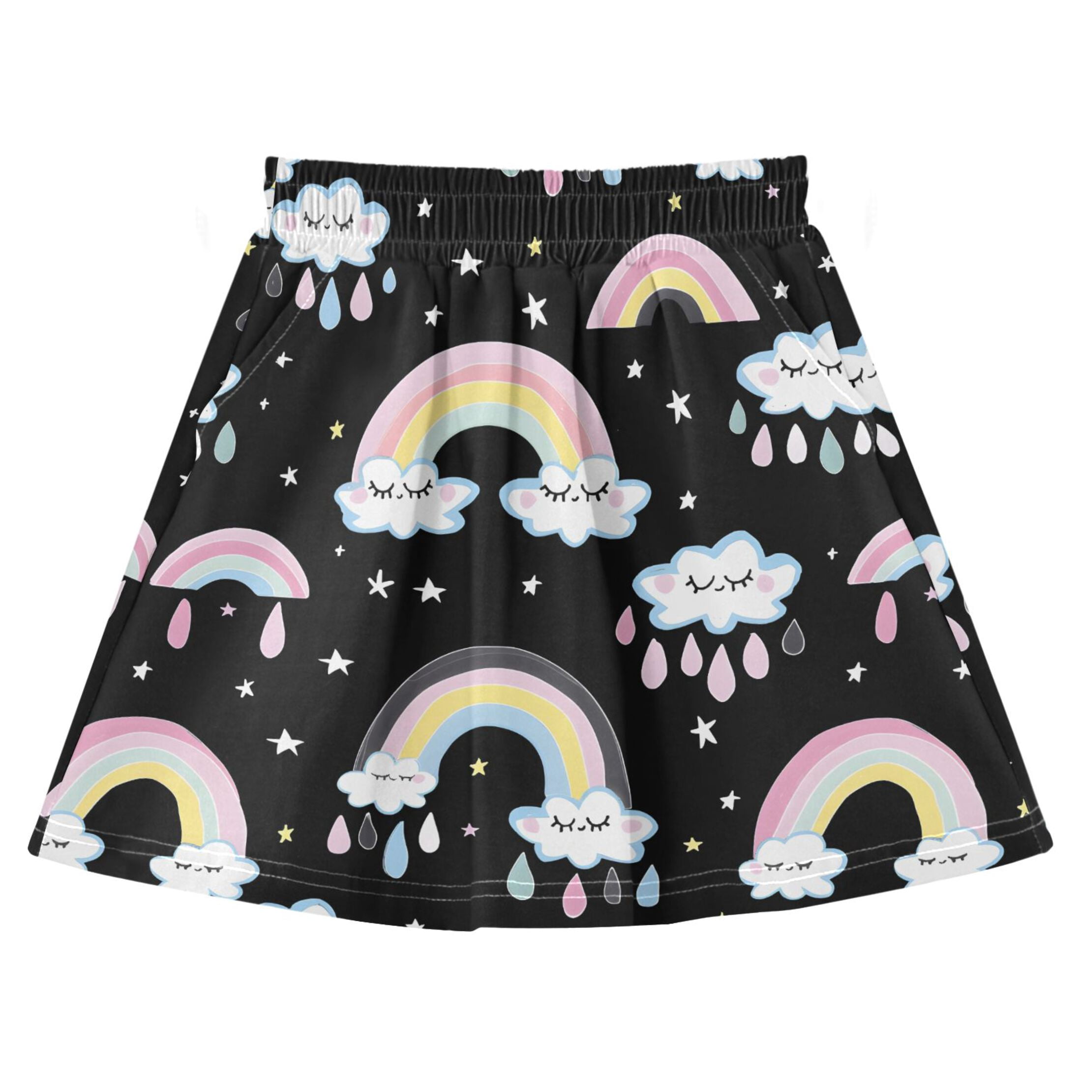 Cloud Rainbow Athletic Skirt with Pockets and Built-in Shorts for 3-8Y ...