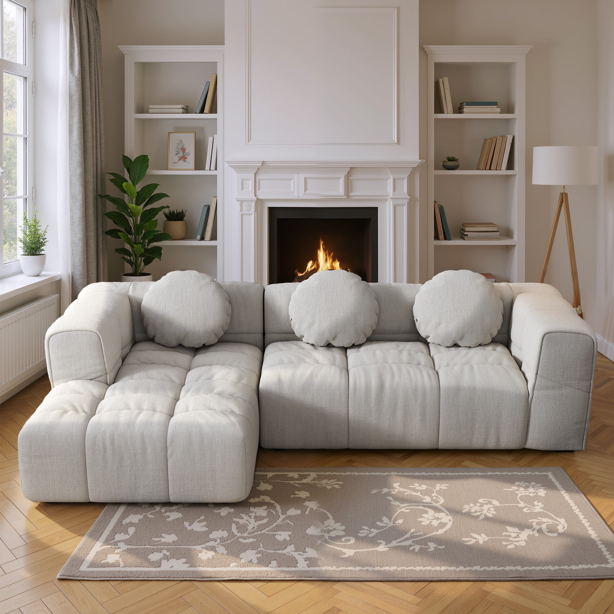 Cloud Sectional Couch with Chaise l Shaped Sofa Boneless Couch Big ...