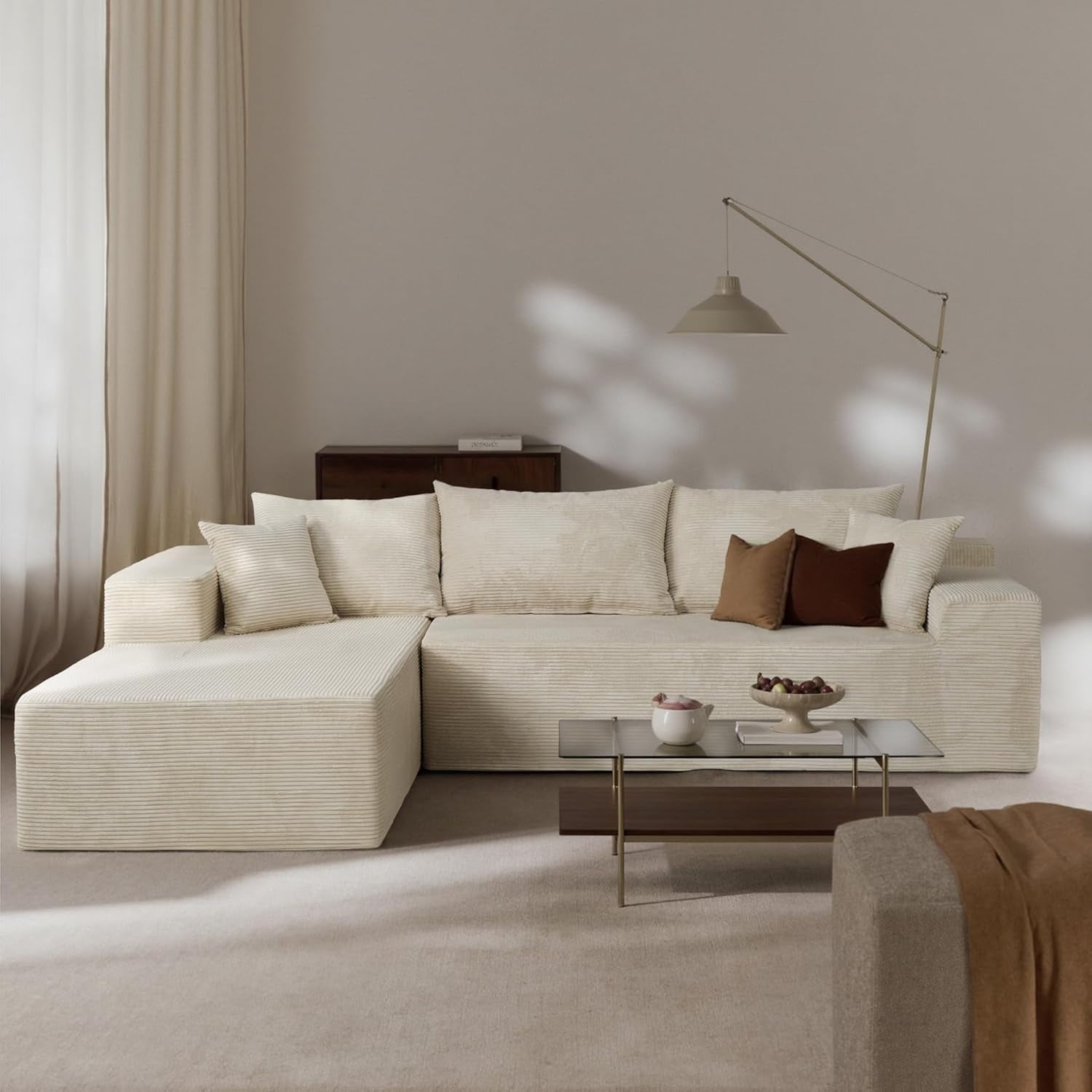 Cloud Sectional Couch with L-Shape Chaise,Modern Modular Sofa with Deep ...