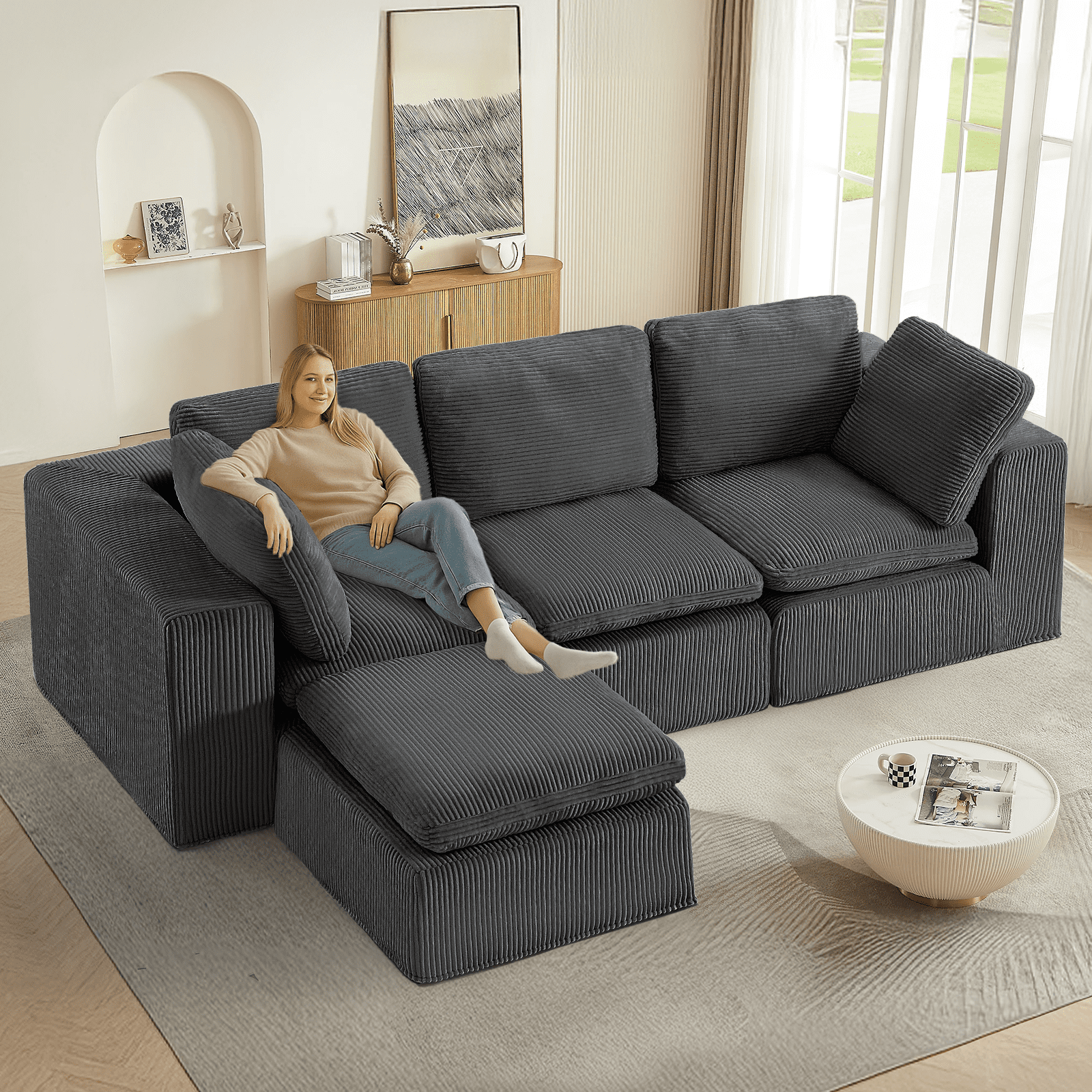 Cloud Sectional Couches for Living Room, Modular L-Shaped Sofa with ...
