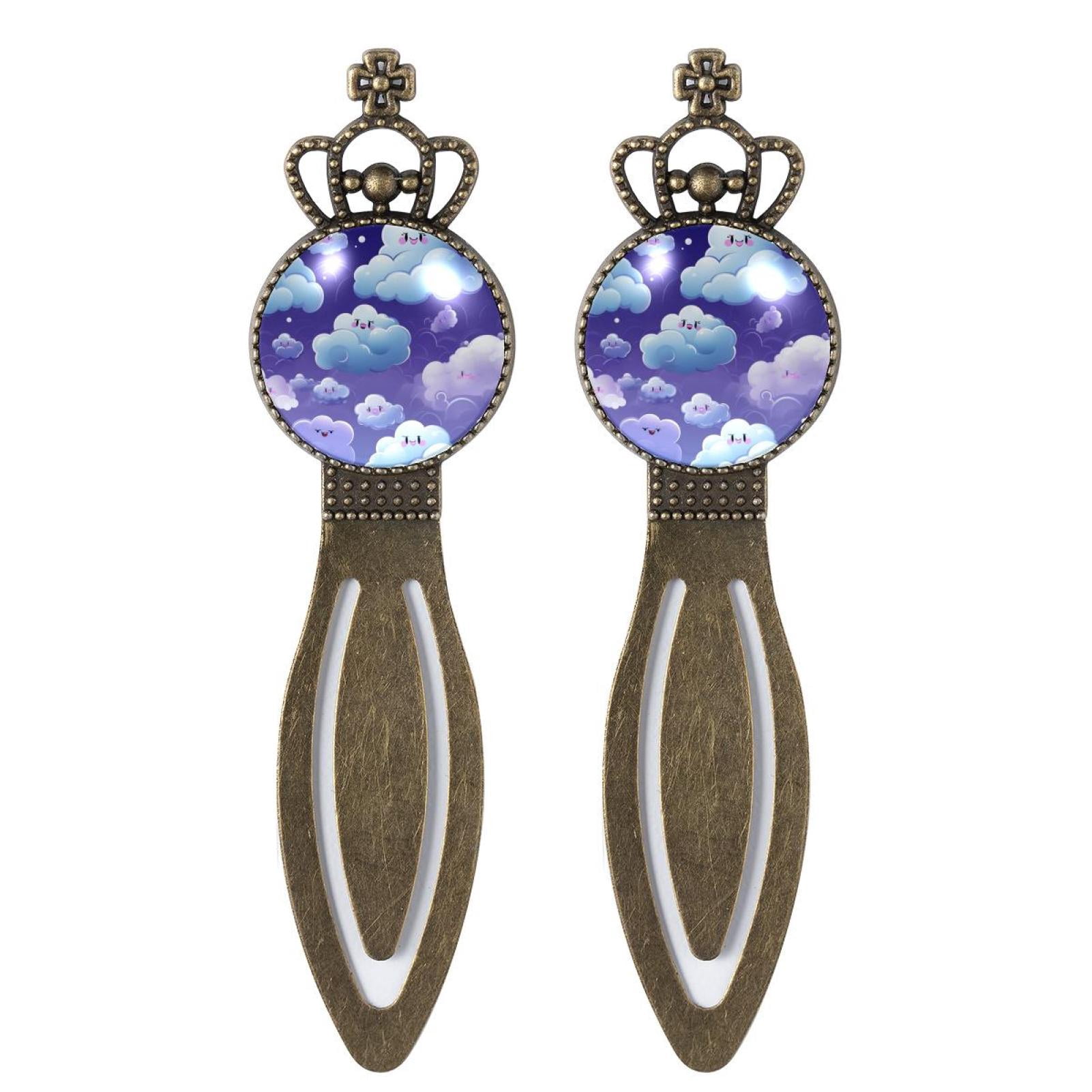 Cloud Set of Two Crown-Shaped Vintage Copper Bookmarks - Stainless ...