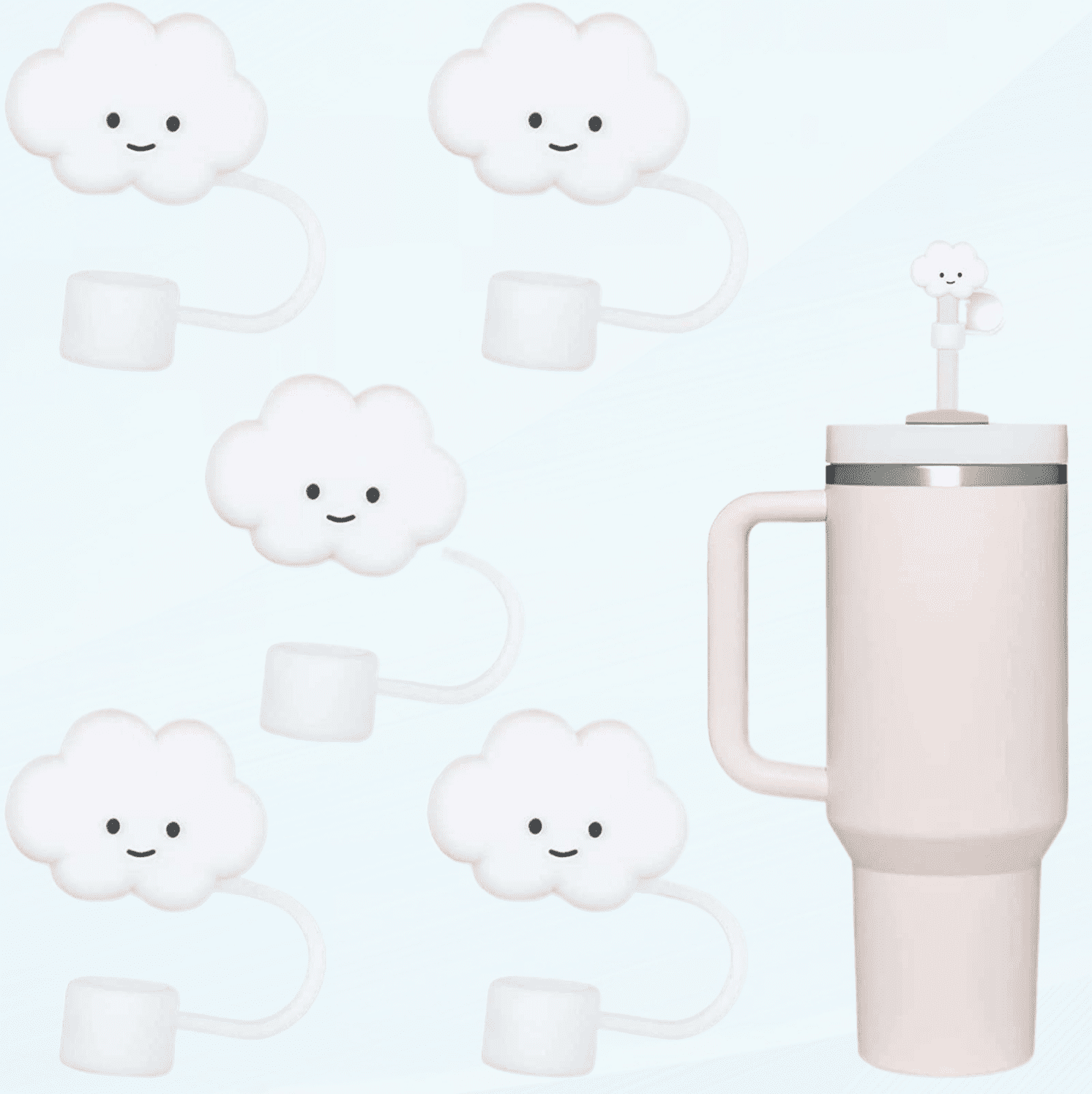 Cloud Shape Straw Covers Cap, 5 Pack, Compatible with Stanley 30&40 Oz ...