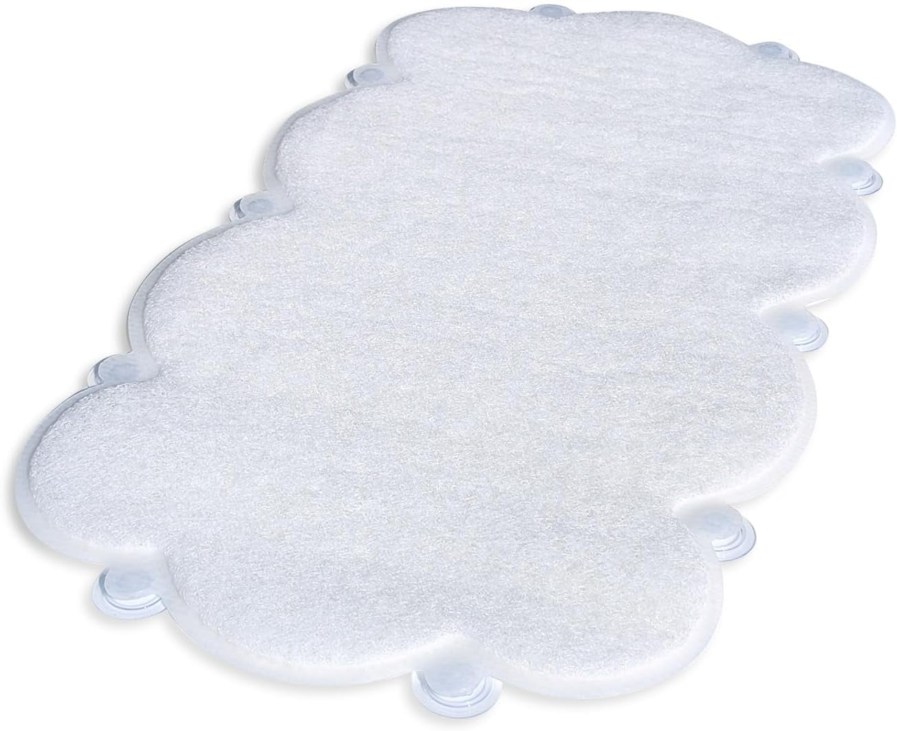 Cloud Shaped Bathtub Mat Non Slip, 17” x 29”, Soft Loofah Cushioning ...