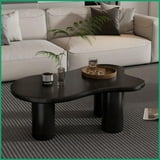Cloud-Shaped Black Coffee Table for Living Room, 1.5'' Thick MDF Top ...