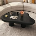 Cloud-Shaped Coffee Table, Modern Sofa Table with 4 Legs, Black Center ...