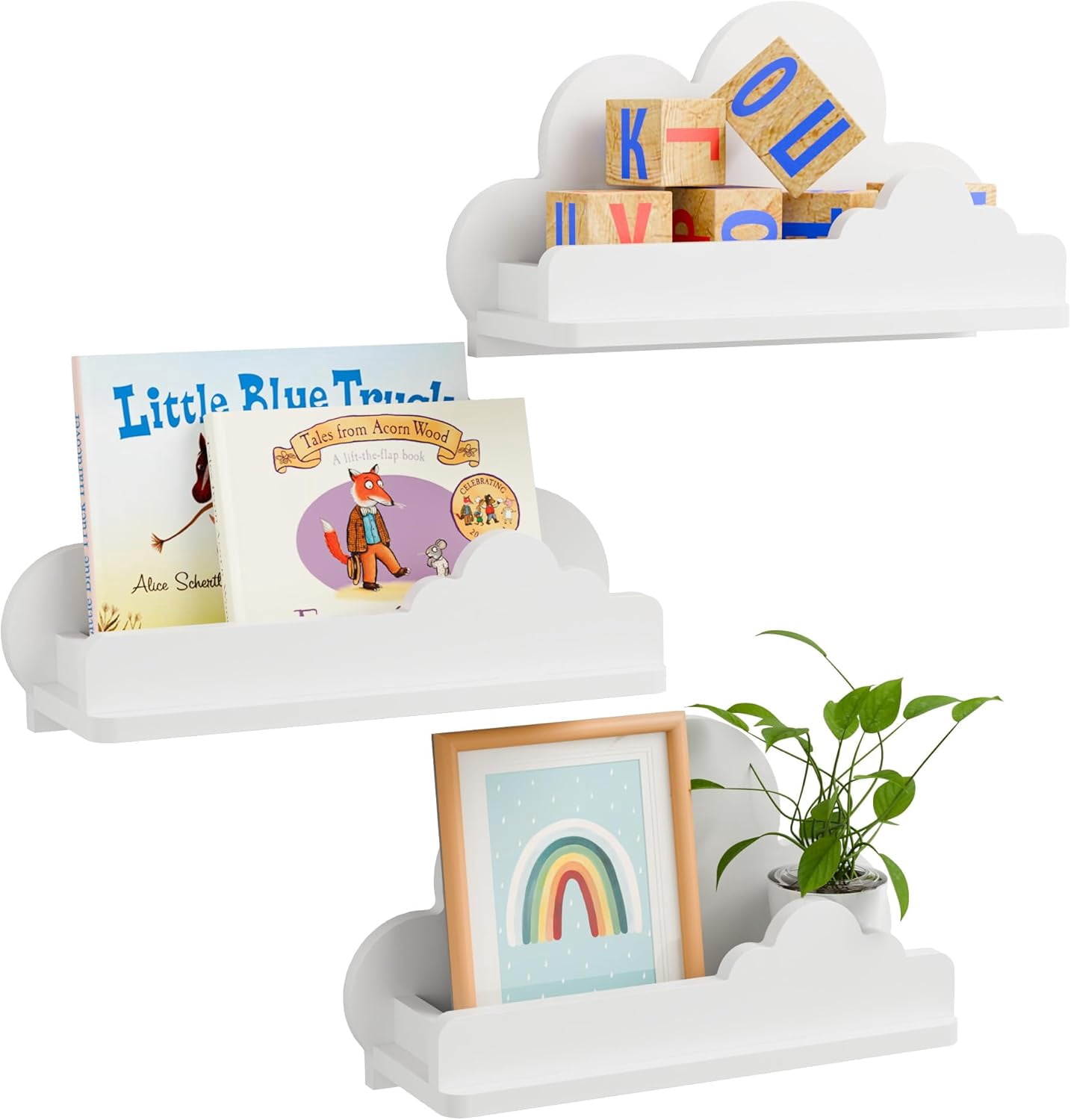 Cloud Shelves for Kid’s Room Nursery Wall Deor Set of 3, White Cloud ...