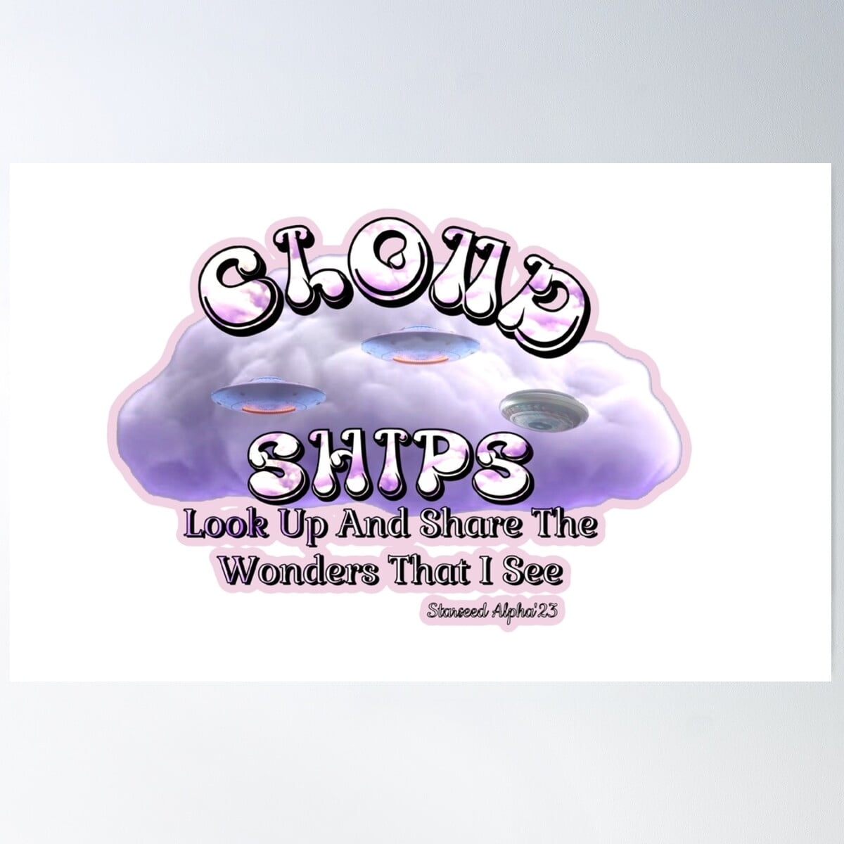 Cloud Ships Poster Wall Art, Modern Wall Decor For Living Room Bedroom, 16x24 UNFRAMED - Walmart.com
