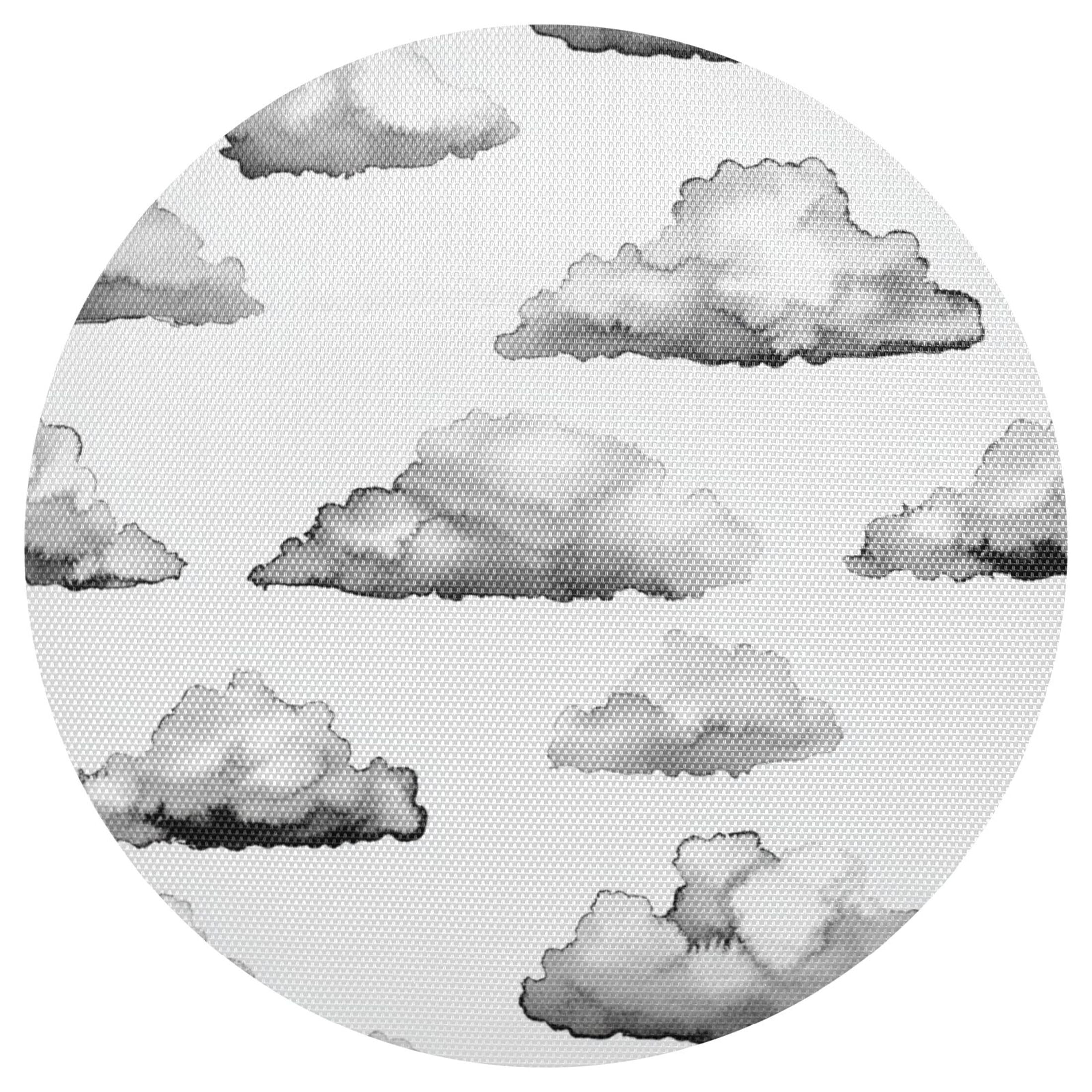 Cloud Sketch Pattern 15.4in Diameter PVC Plate Mat, Heat-Resistant and ...