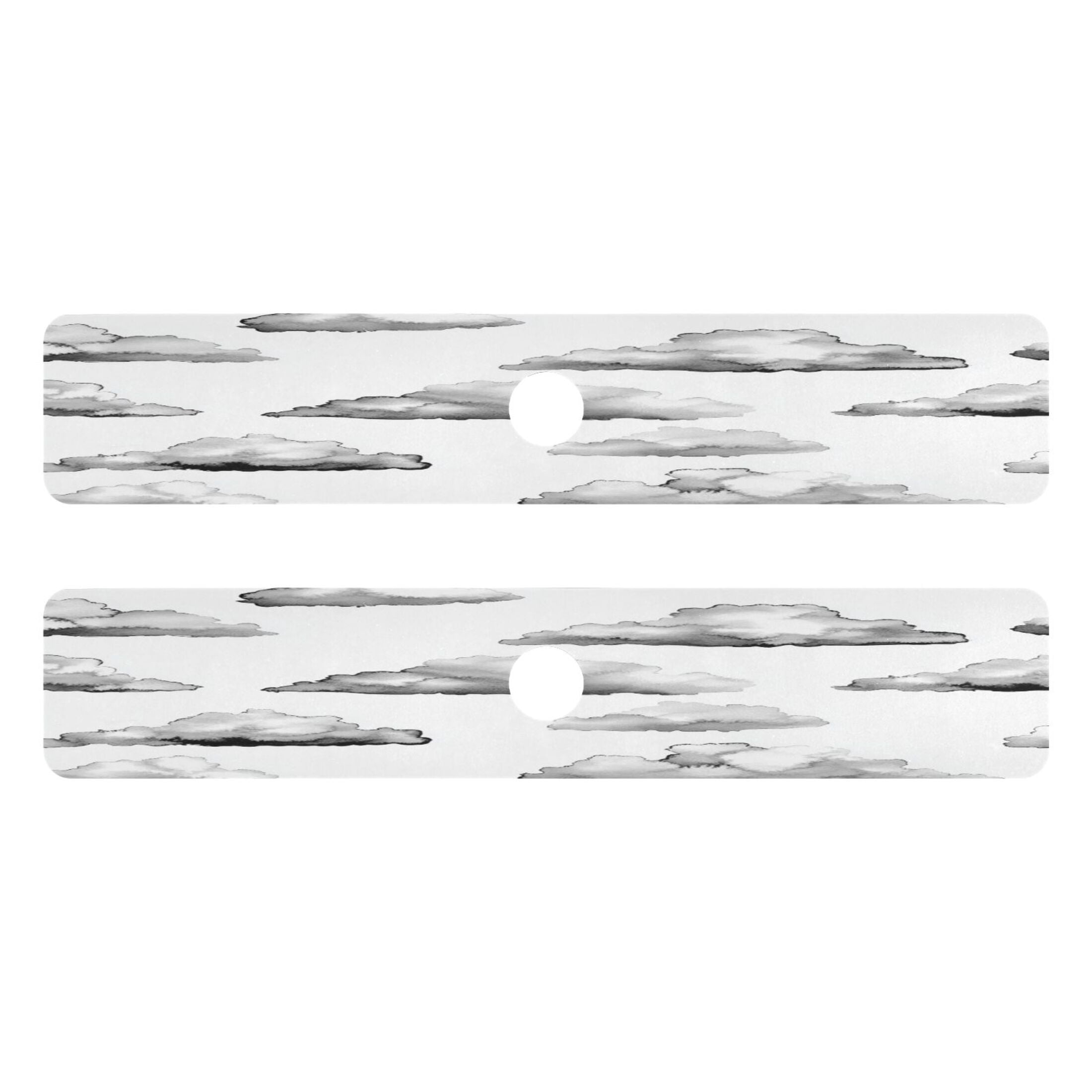 Cloud Sketch Pattern Extra Long Silicone Algae Sink Mat 30x5.4in 2 Pack ...