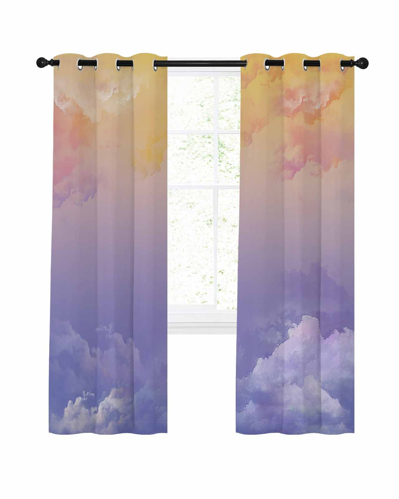 Cloud in the Sky Sunset Blackout Curtains 45 Inches Long for Bedroom ...