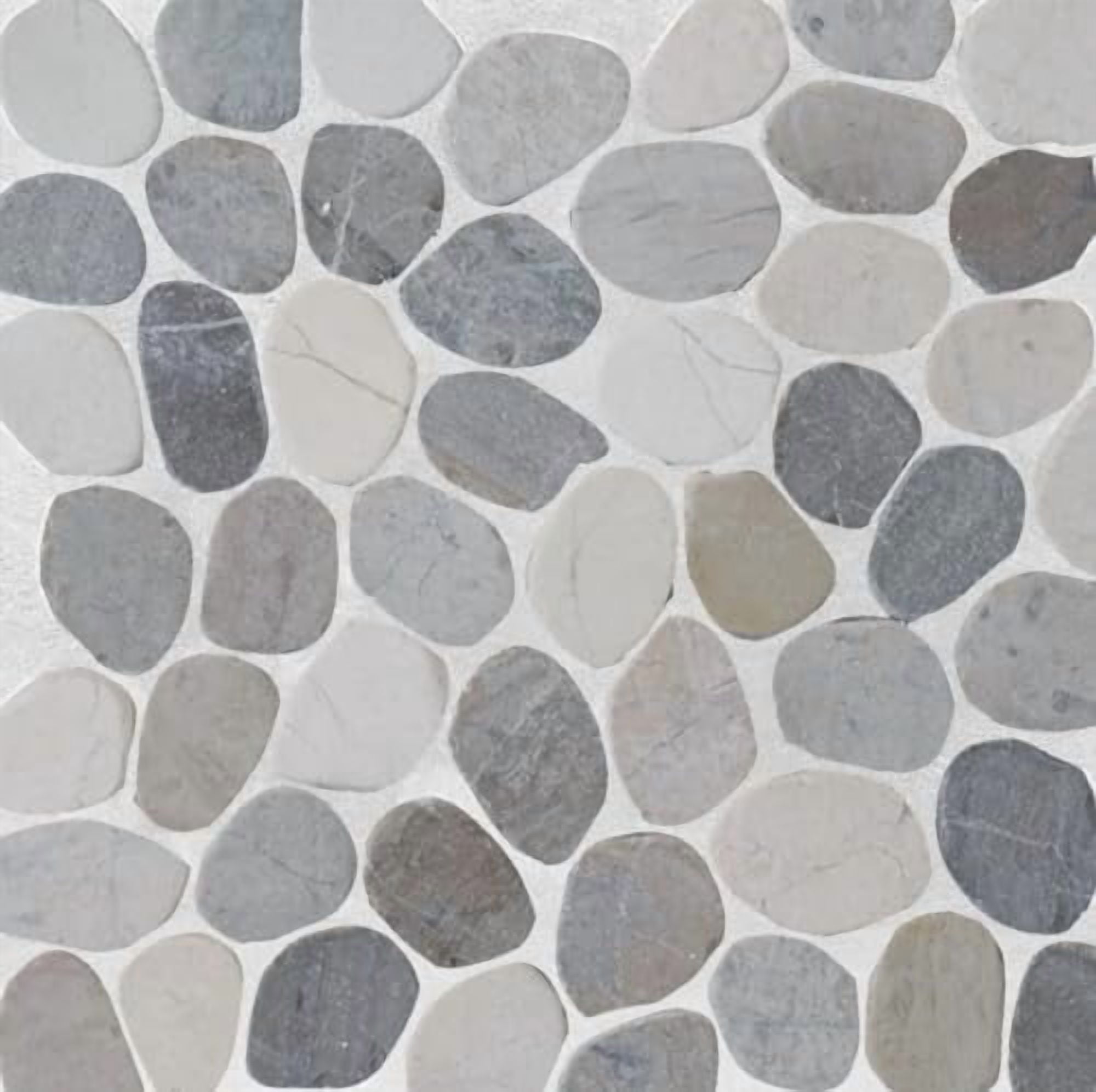 Cloud Sliced Pebble Mosaic, Tumbled Stone Backsplash Tiles for Kitchen ...