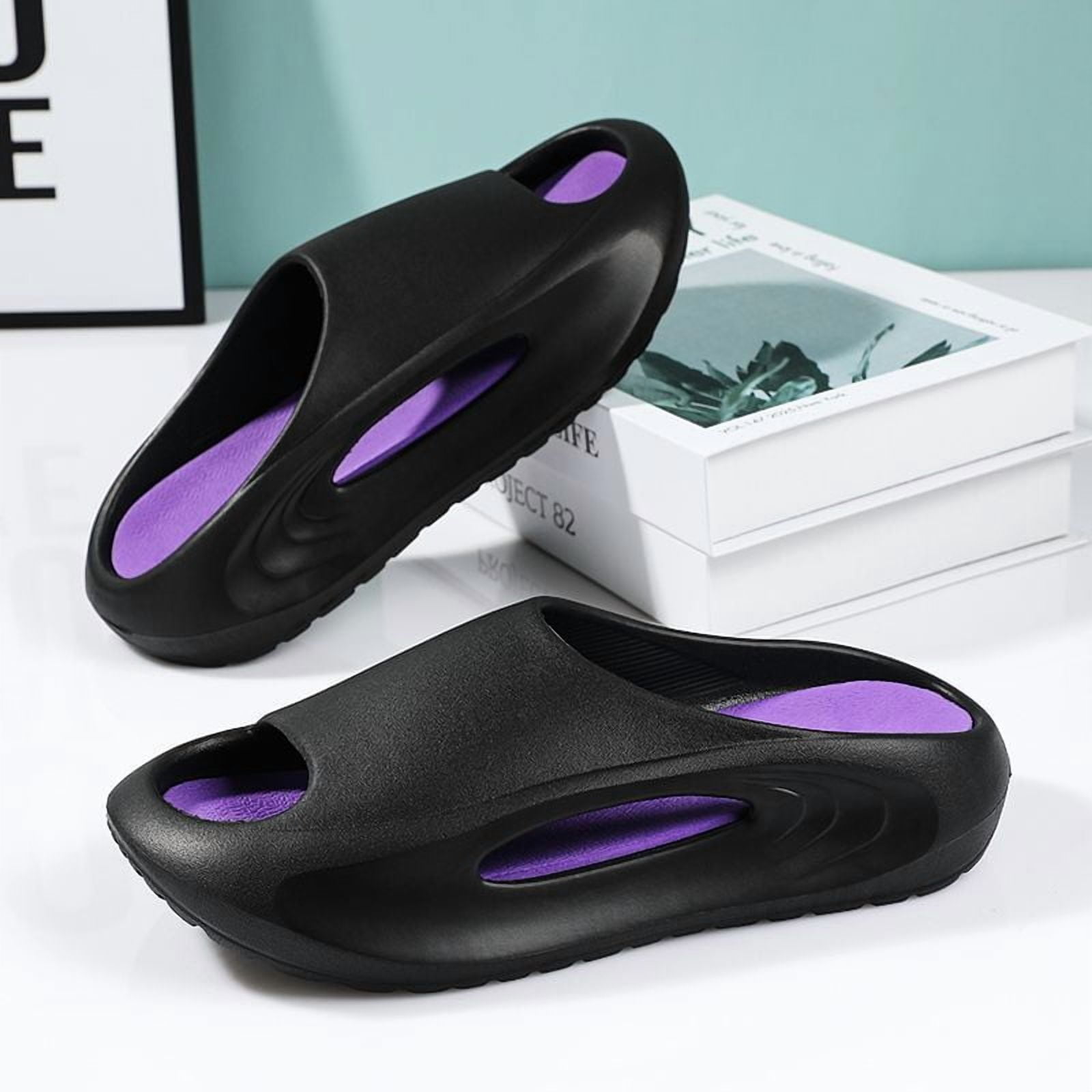Cloud Slides For Women And Men Pillow Slippers Bathroom Sandals Non ...