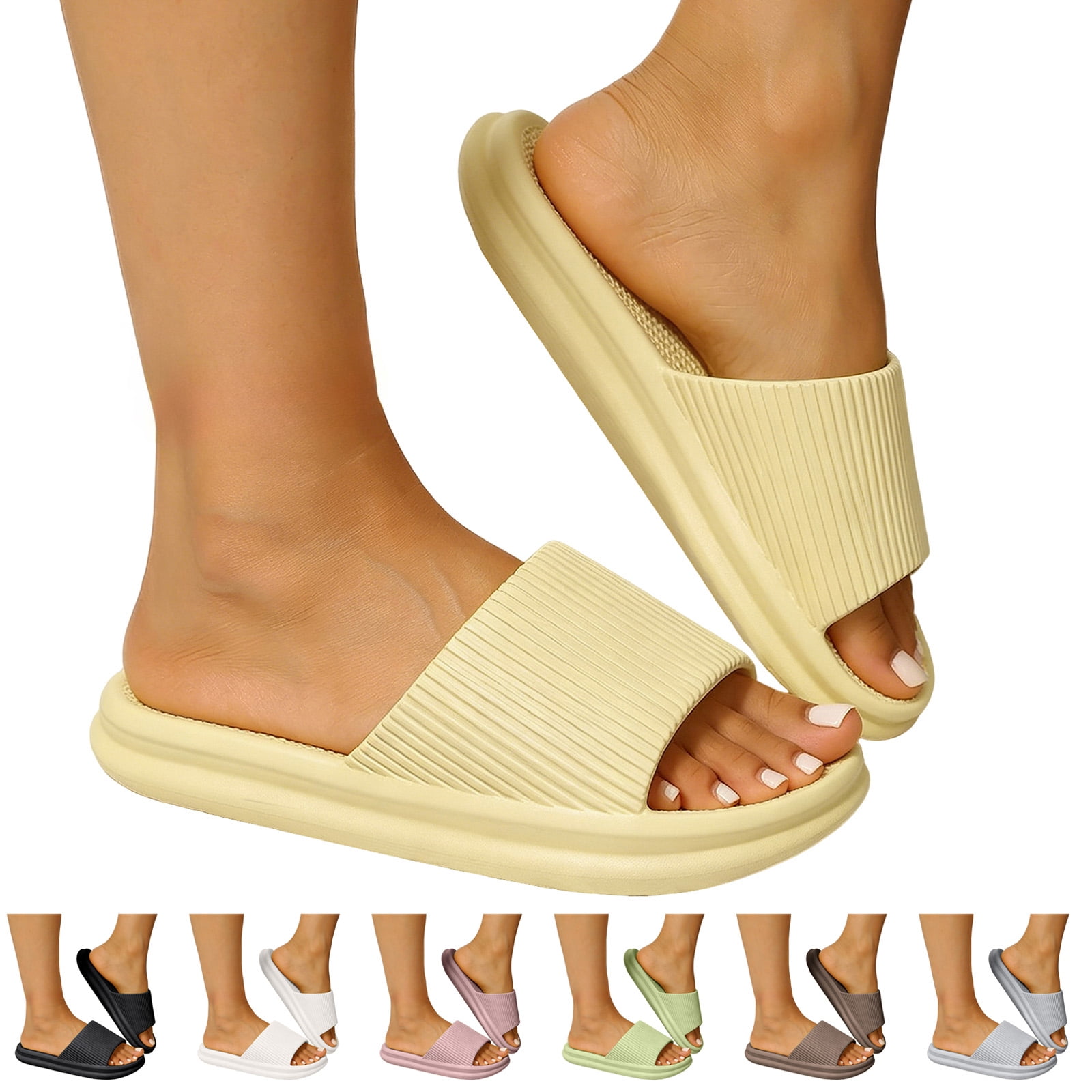 Cloud Slides for Women and Men Platform House Slippers Nonslip Quick ...