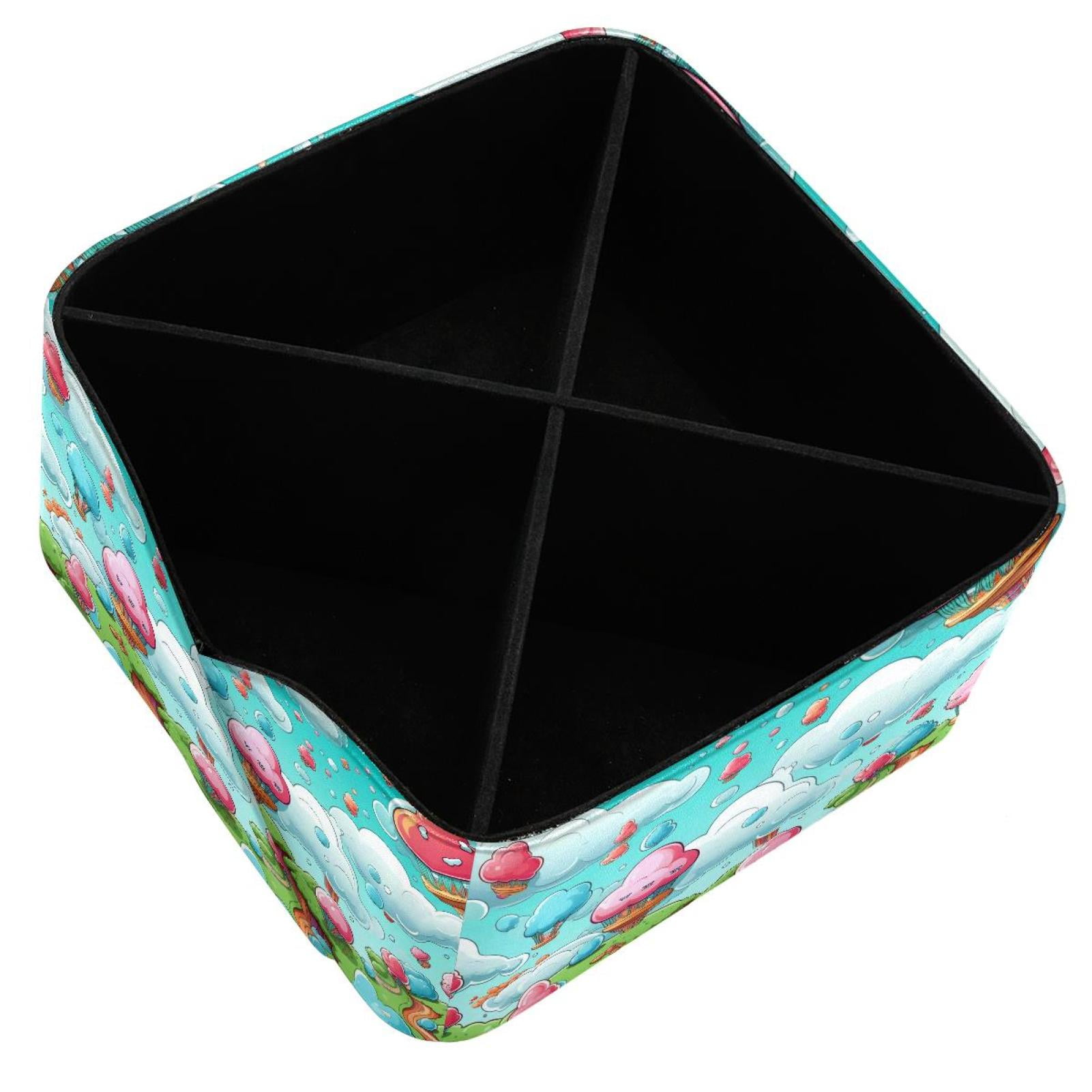 Cloud Square Pencil Case with 4 Compartments, Removable Dividers, Brush ...