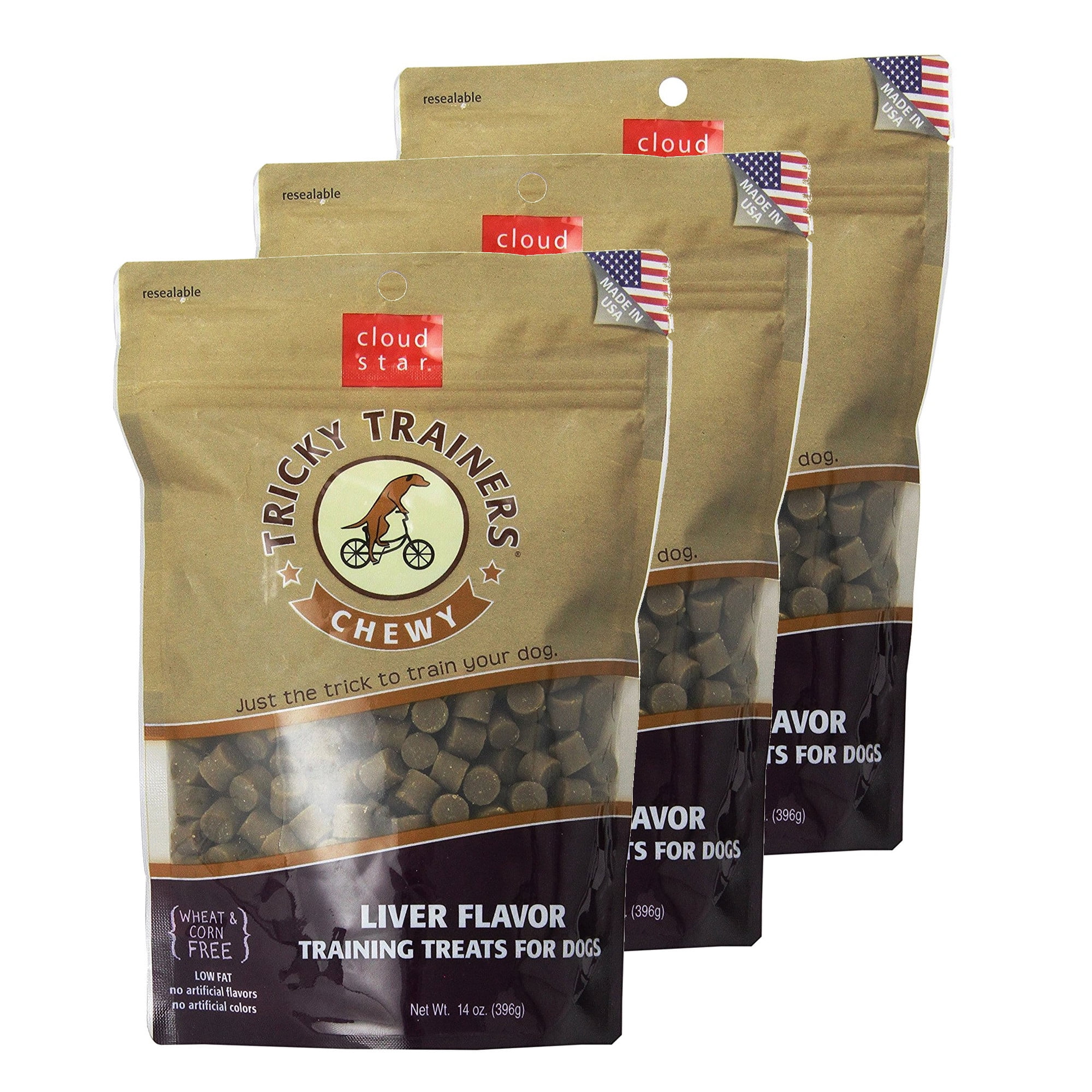 Cloud Star Chewy Tricky Trainers Liver 14 oz Dog Treats 3 Pack ...