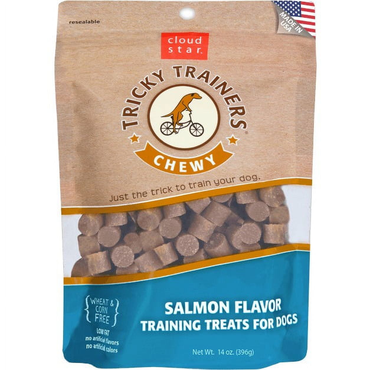 Cloud Star Chewy Tricky Trainers Salmon Dog Treats, 5 oz, Soft, Bite ...