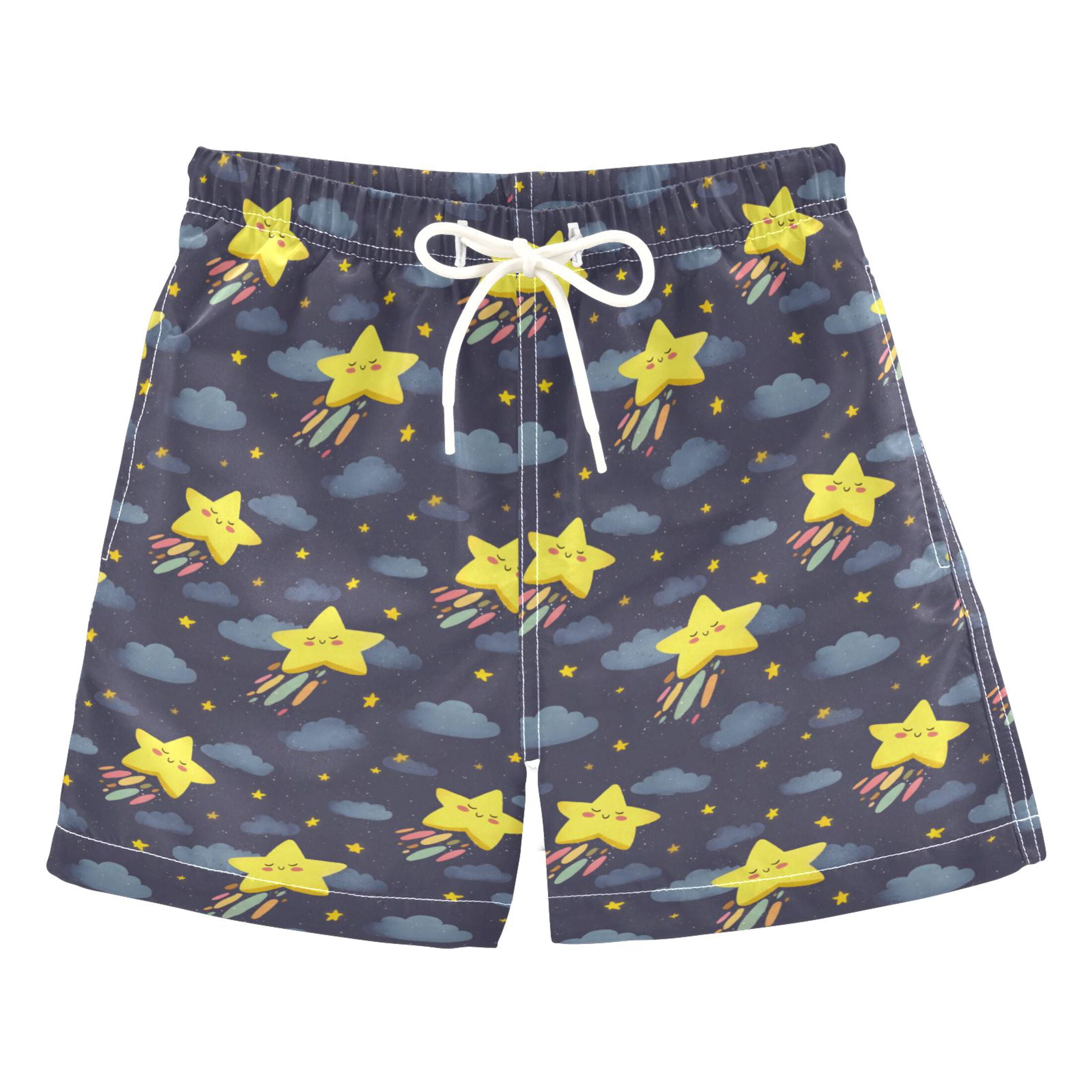 Cloud Star Pattern Swim Trunks Quick Dry Beach Pool Board Shorts ...