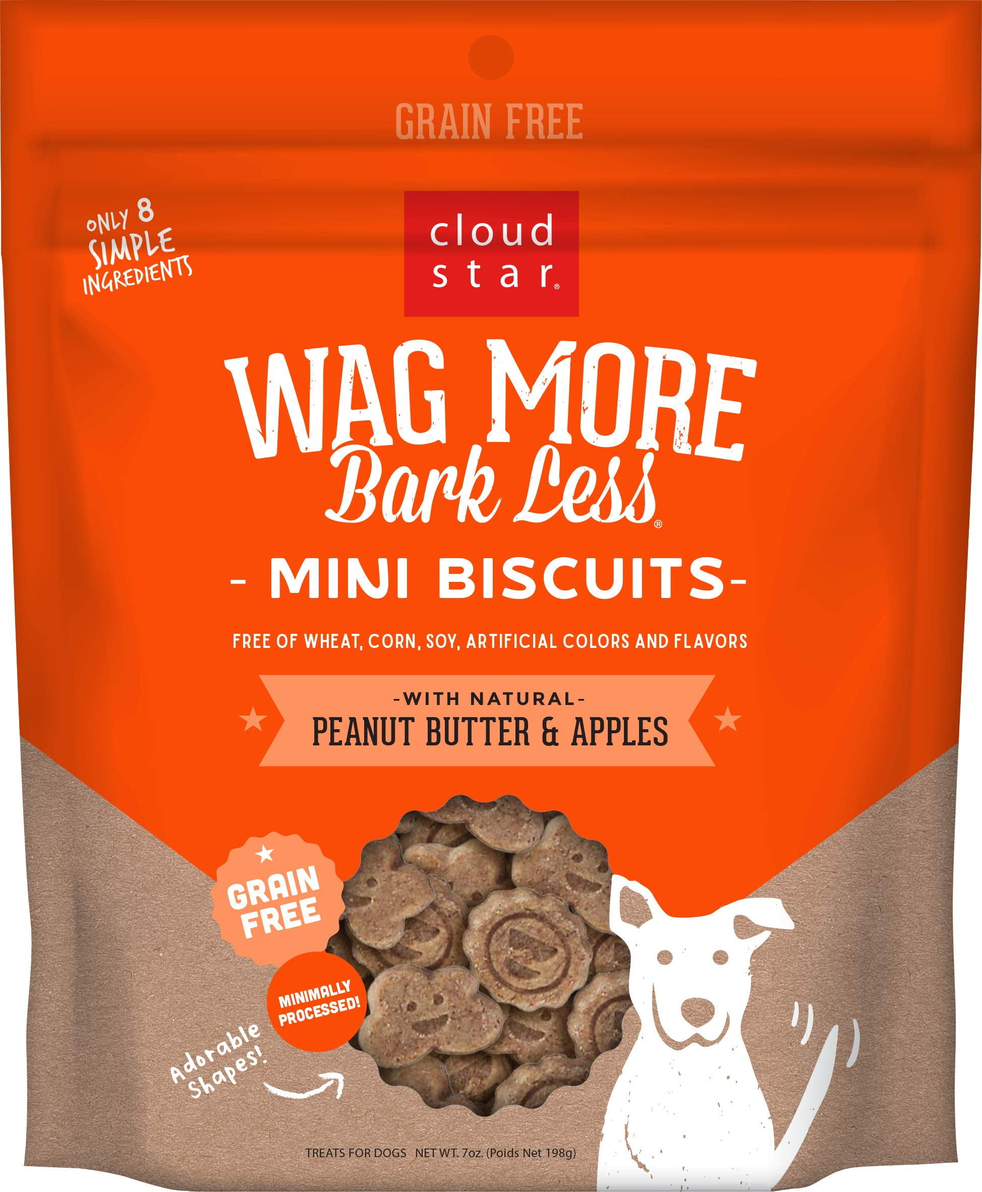 Cloud Star Wag More AIF4 Bark Less Grain Free Mini Biscuits, Bite Sized ...