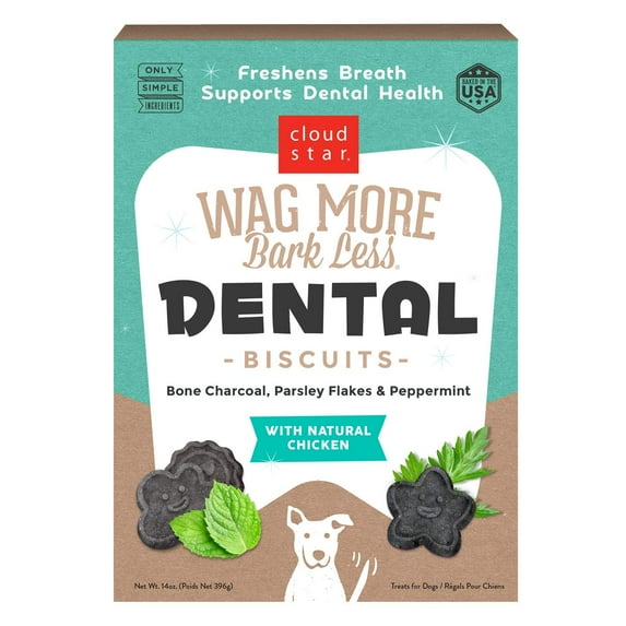 Cloud Star Wag More Bark Less Crunchy H2FSDDental Dog Treats, Chicken ...