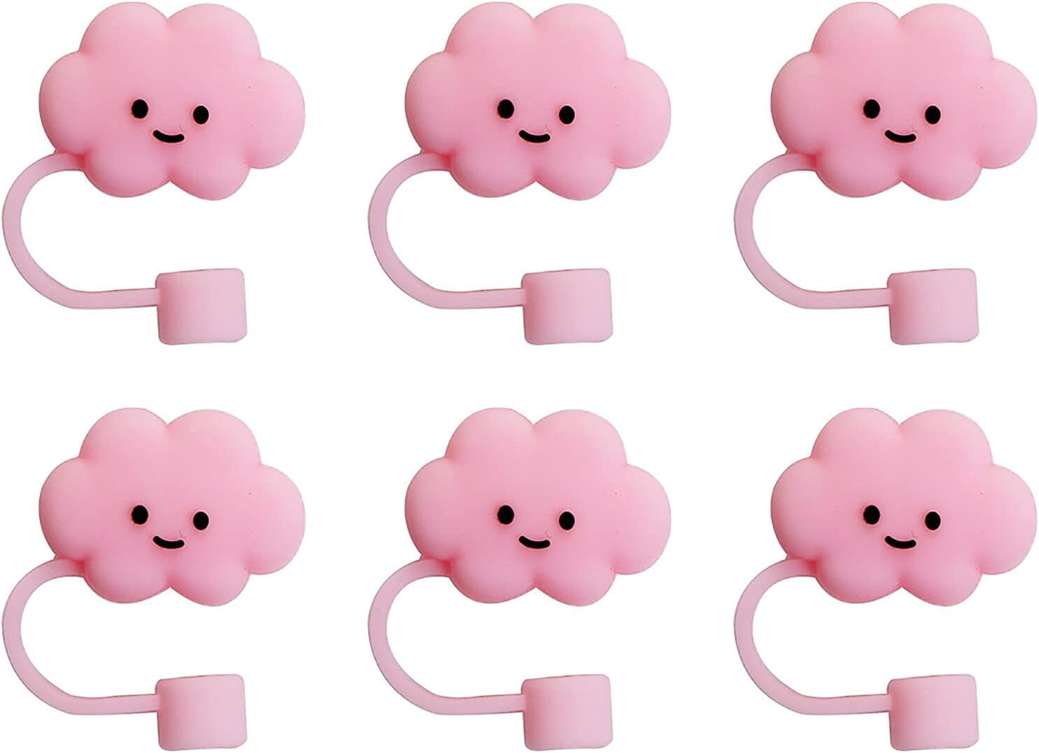 Cloud Straw Covers 6 Pcs Reusable Dust- proof Cloud Shape Straw Cover ...