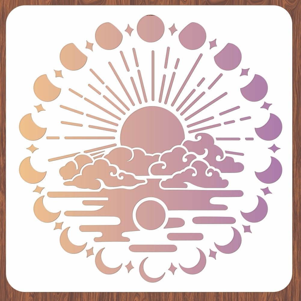 Cloud and Sun Stencil Reusable Stencils for Painting on Wood Flexible ...