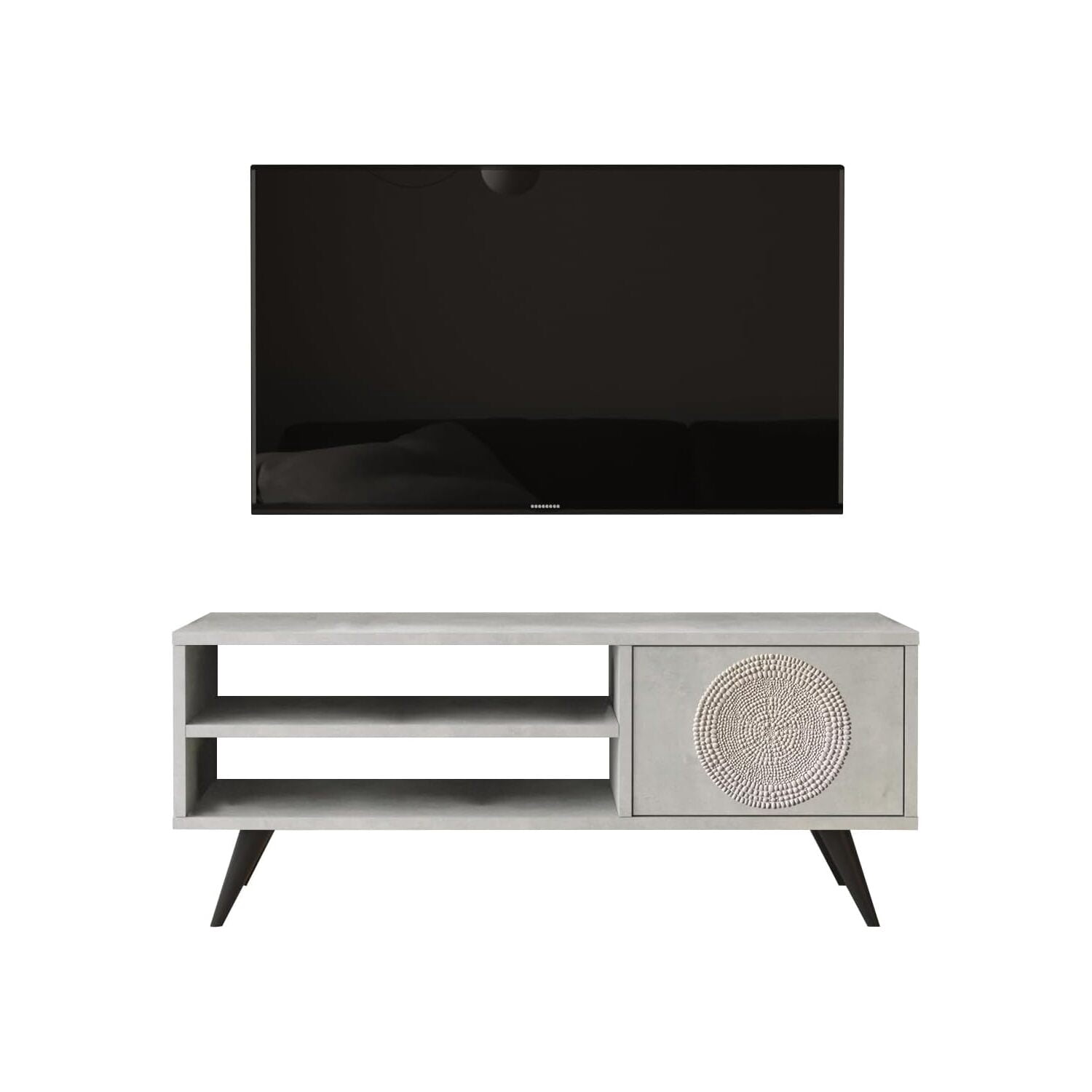 Cloud TV Unit Wooden-Legged TV Stand 43 Inches Stone UV Print - Walmart.com