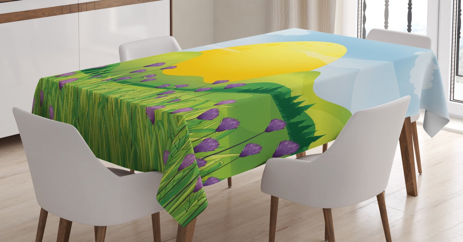 Cloud Tablecloth, Sun Down in the Mountains with Violets and Fern ...