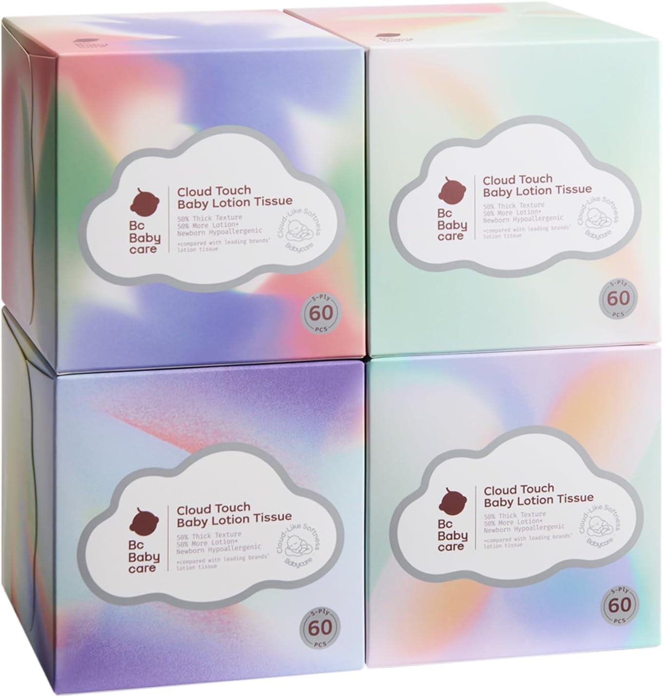 Cloud Touch Lotion Ultra Soft Facial Tissues, Hypoalleric, Plant-based ...