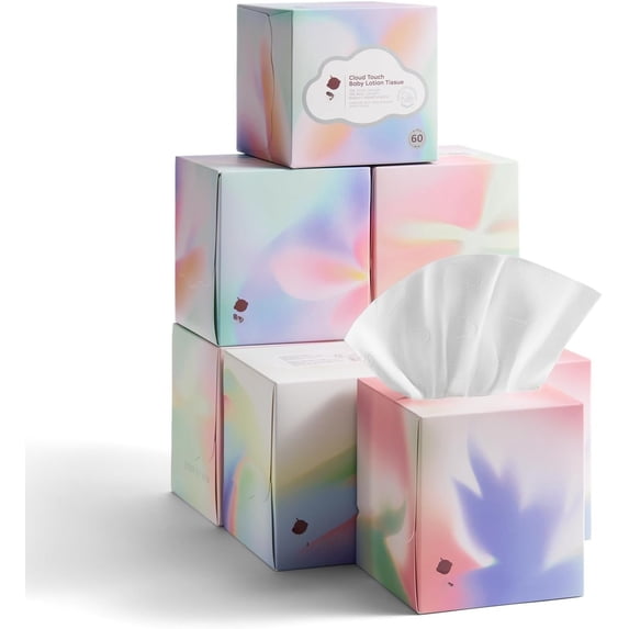 Cloud Touch Soft Facial Tissues, 8 Cube Boxes, , -based Materials ...