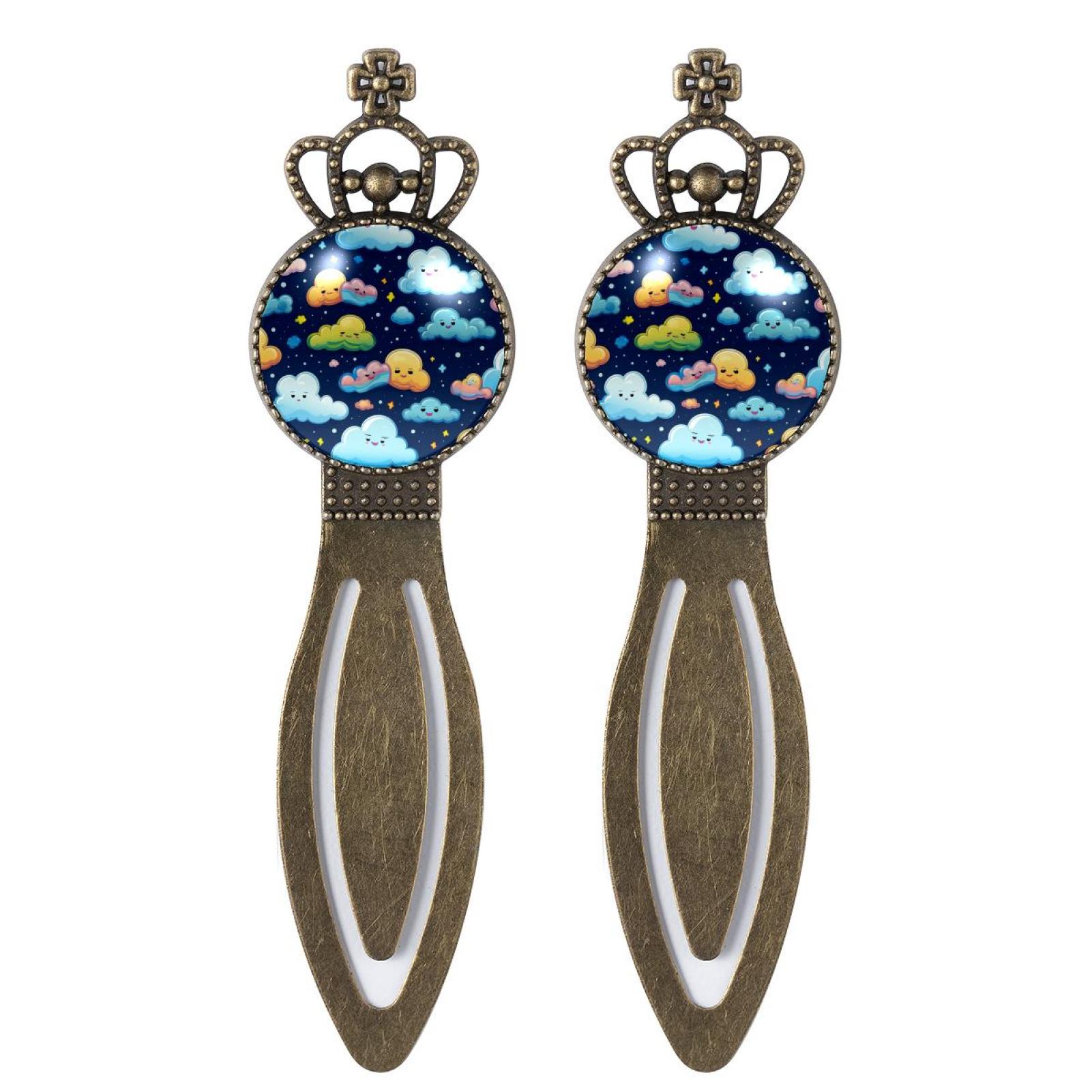 Cloud Vintage Copper Crown-Shaped Bookmarks Set of 2, Stainless Steel ...