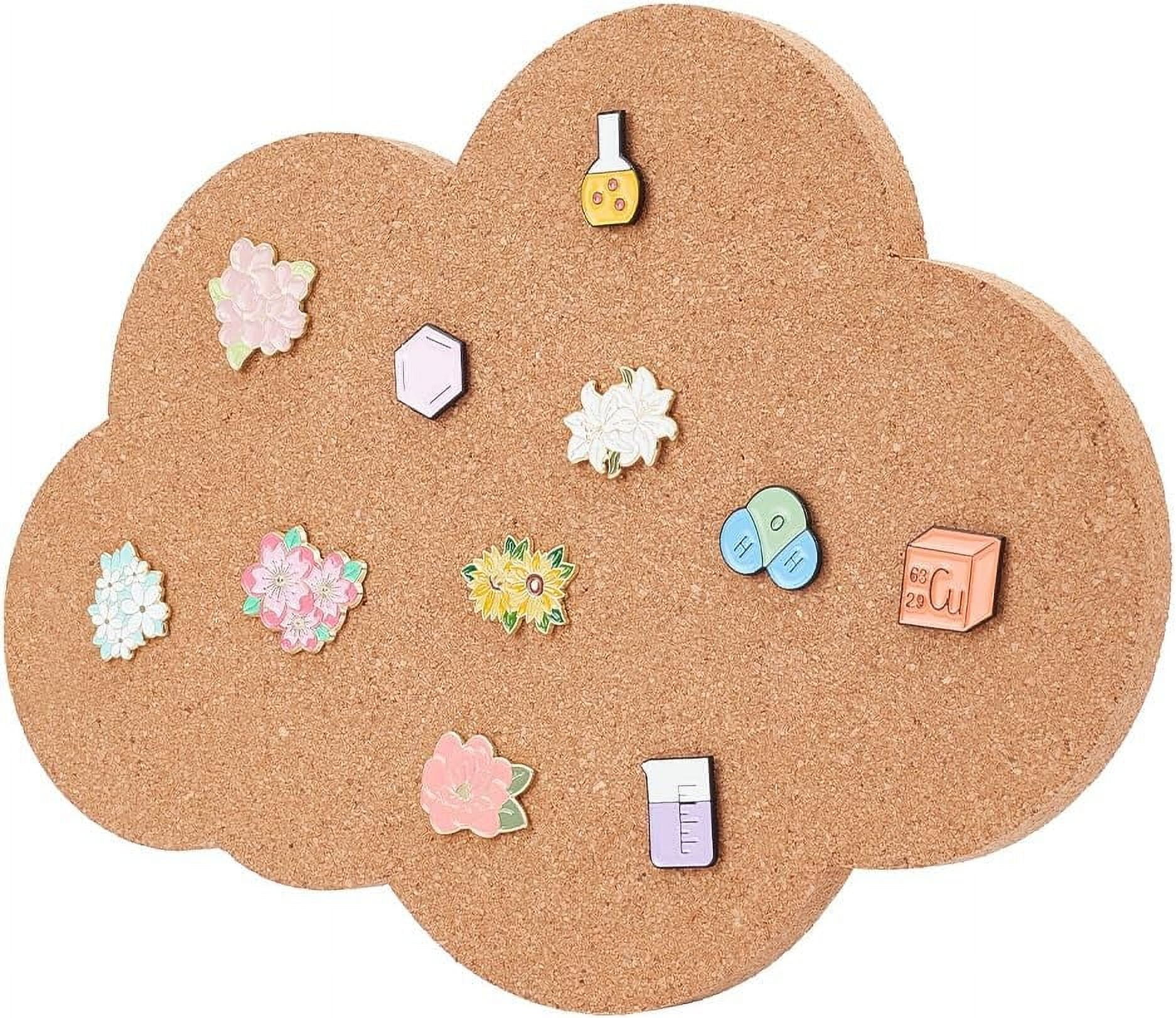Cloud Wall Mounted Brooch Jewelry Display Cork Tray Wooden Enamel Pins ...