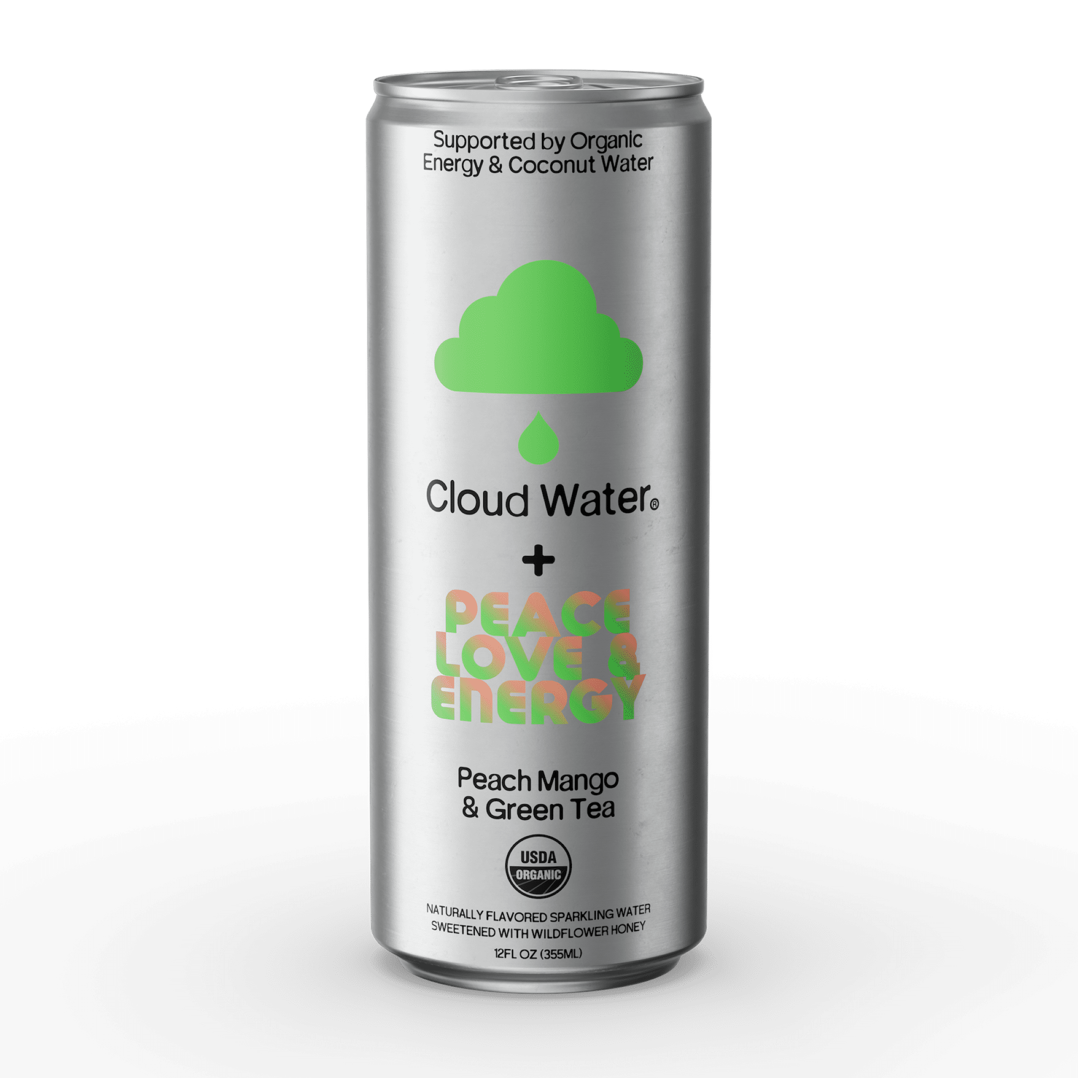 Cloud Water +PEACE LOVE ENERGY Peach Mango & Green Tea - Walmart.com