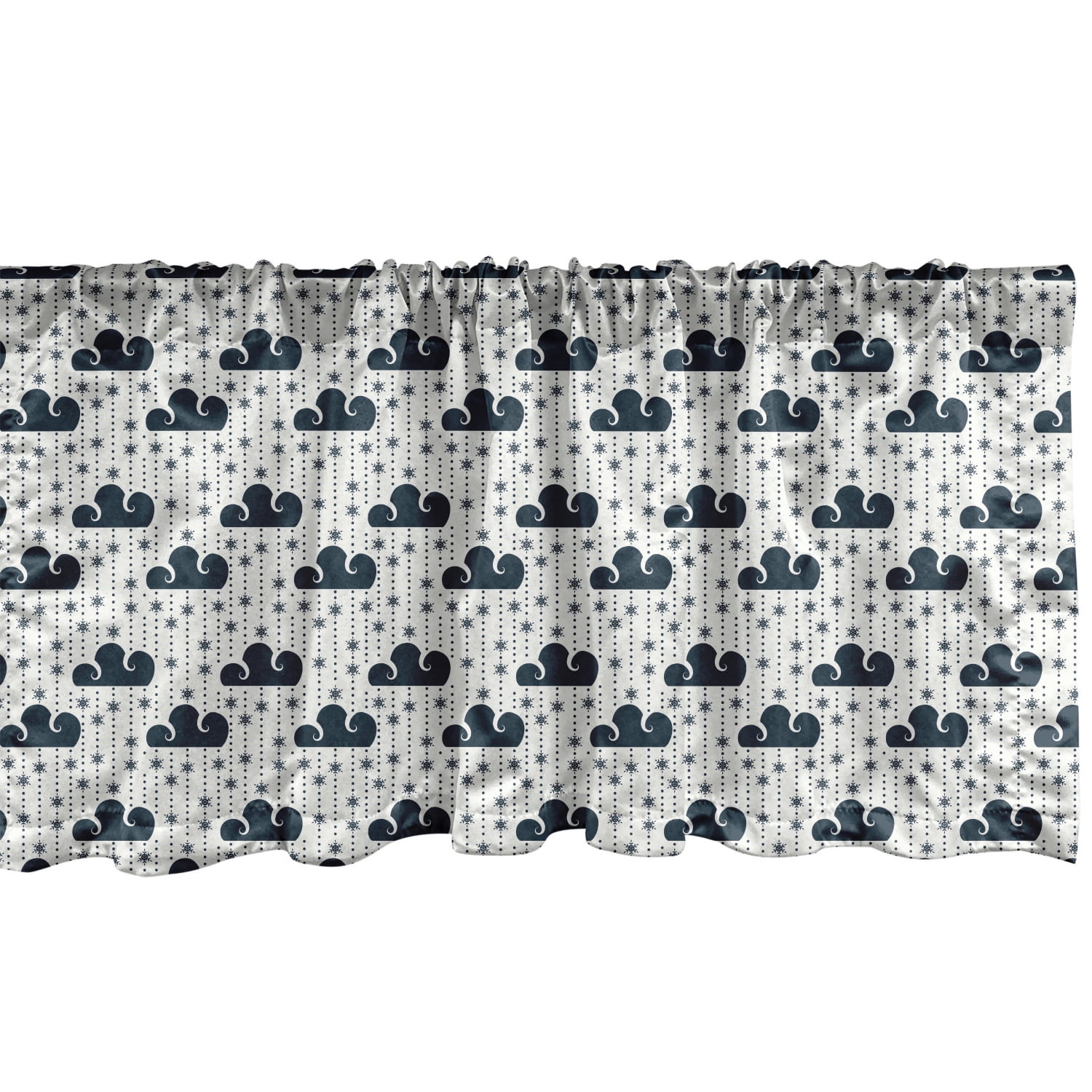 Cloud Window Valance, Rhythmic Vertical Cumulus Snowflakes Stars ...