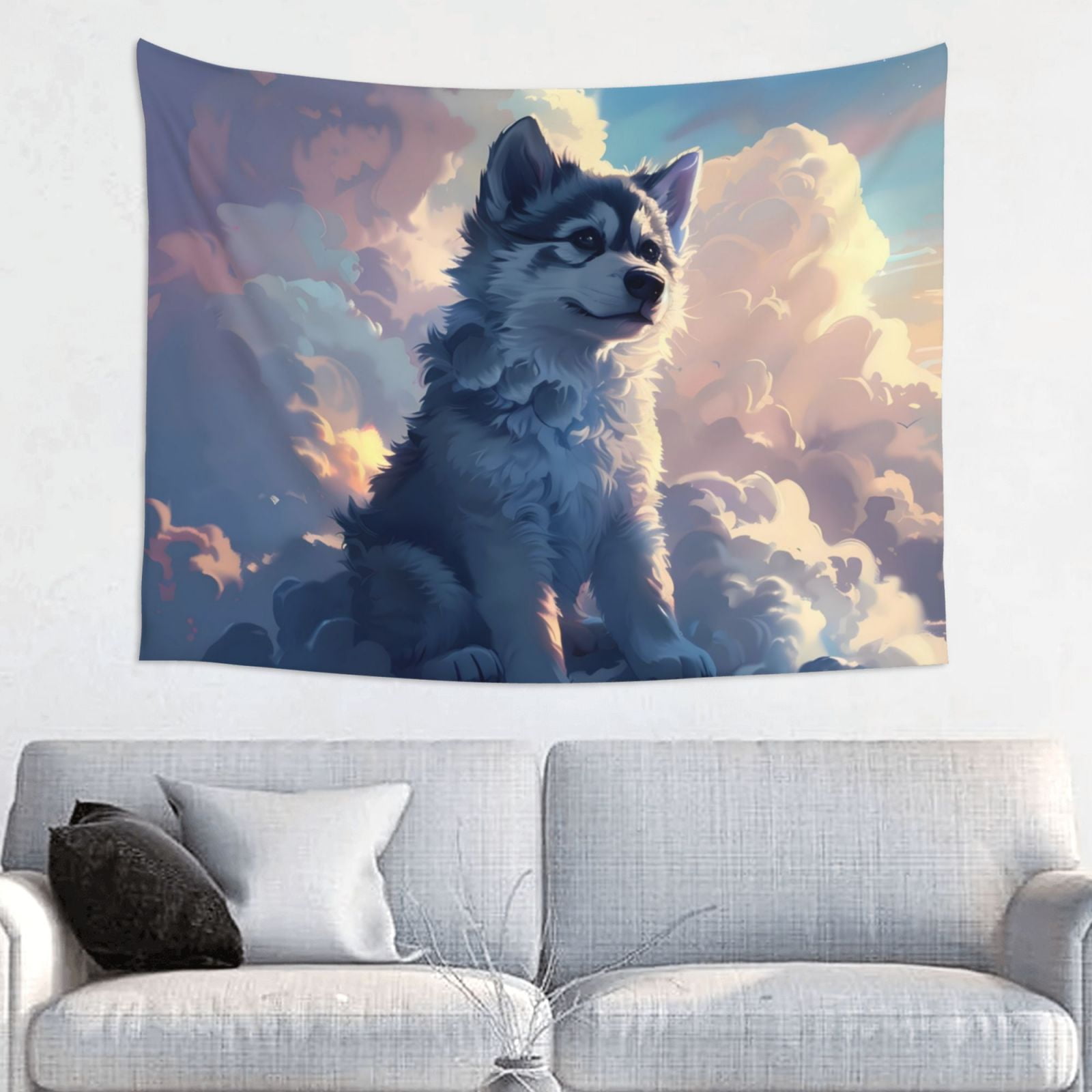Cloud Wolf Wall Tapestry for Bedroom Aesthetic - Tapestry Aesthetic Wall Hanging Backdrop for ...