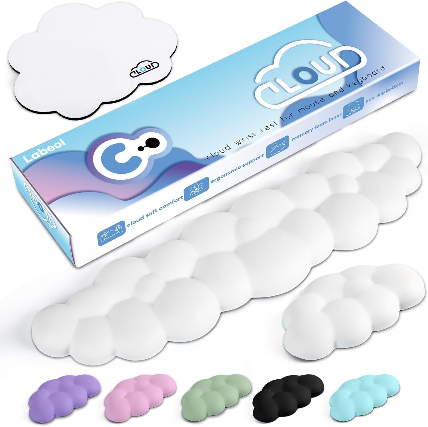Cloud Wrist Rest for Computer Keyboard Arm Wrist Rest with Non-Slip ...