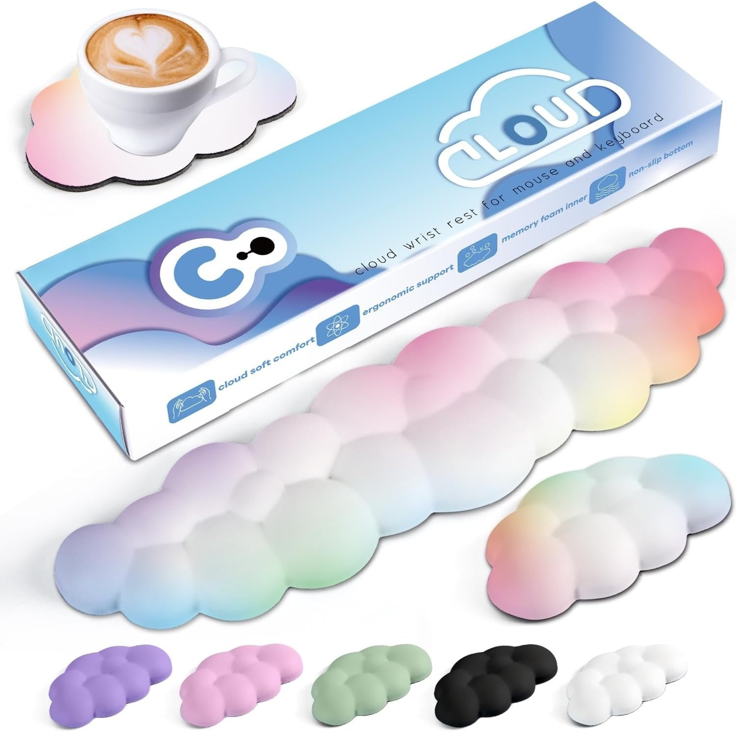 Cloud Wrist Rest for Computer Keyboard Arm Wrist Rest with Non-Slip ...