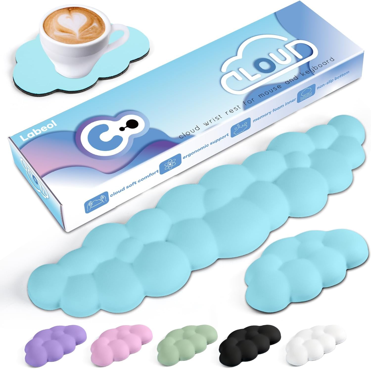 Cloud Wrist Rest for Computer Keyboard Arm Wrist Rest with Non-Slip ...