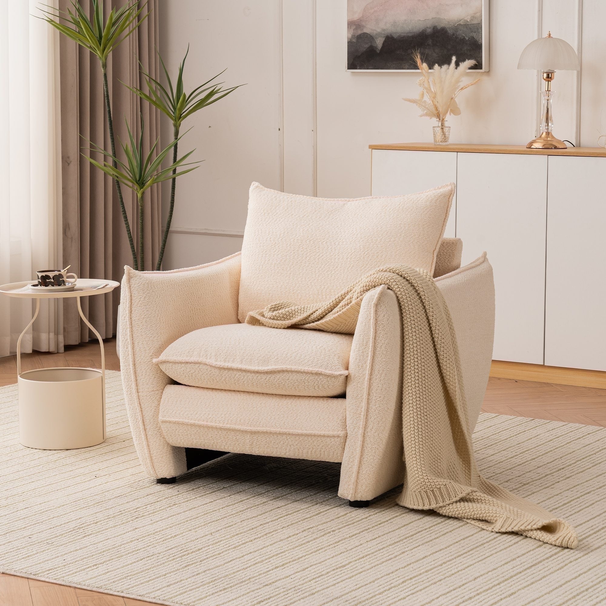 Cloud Like Modern Sofa Chair Side Pocket Design With Thickened 6-Inch ...