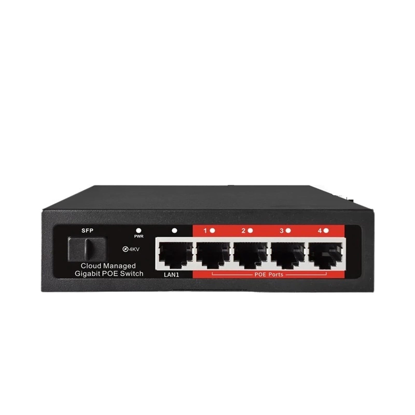 Cloud-managed Full Gigabit POE Switch 4 Port 48V Active POE Desktop 100 ...