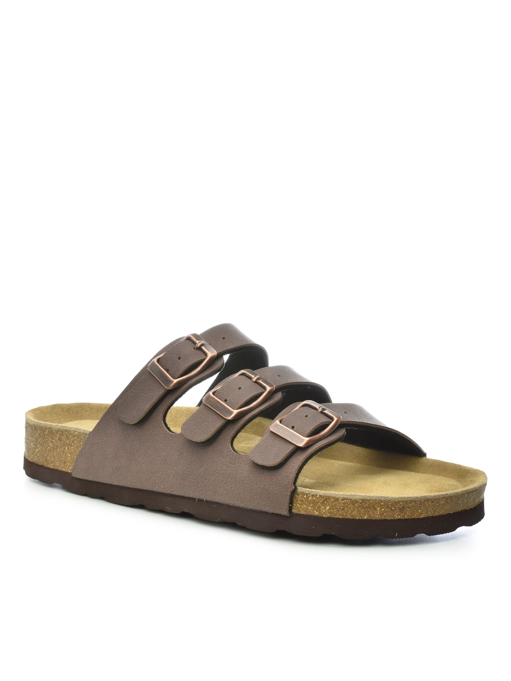 CloudAir Ladies' Ruth Slip-On Contoured Comfort Footbed Buckle Sandals ...