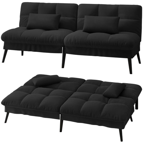 CloudRest Pro 72" Modern Convertible Futon Sofa Bed, Upholstered Futon ...