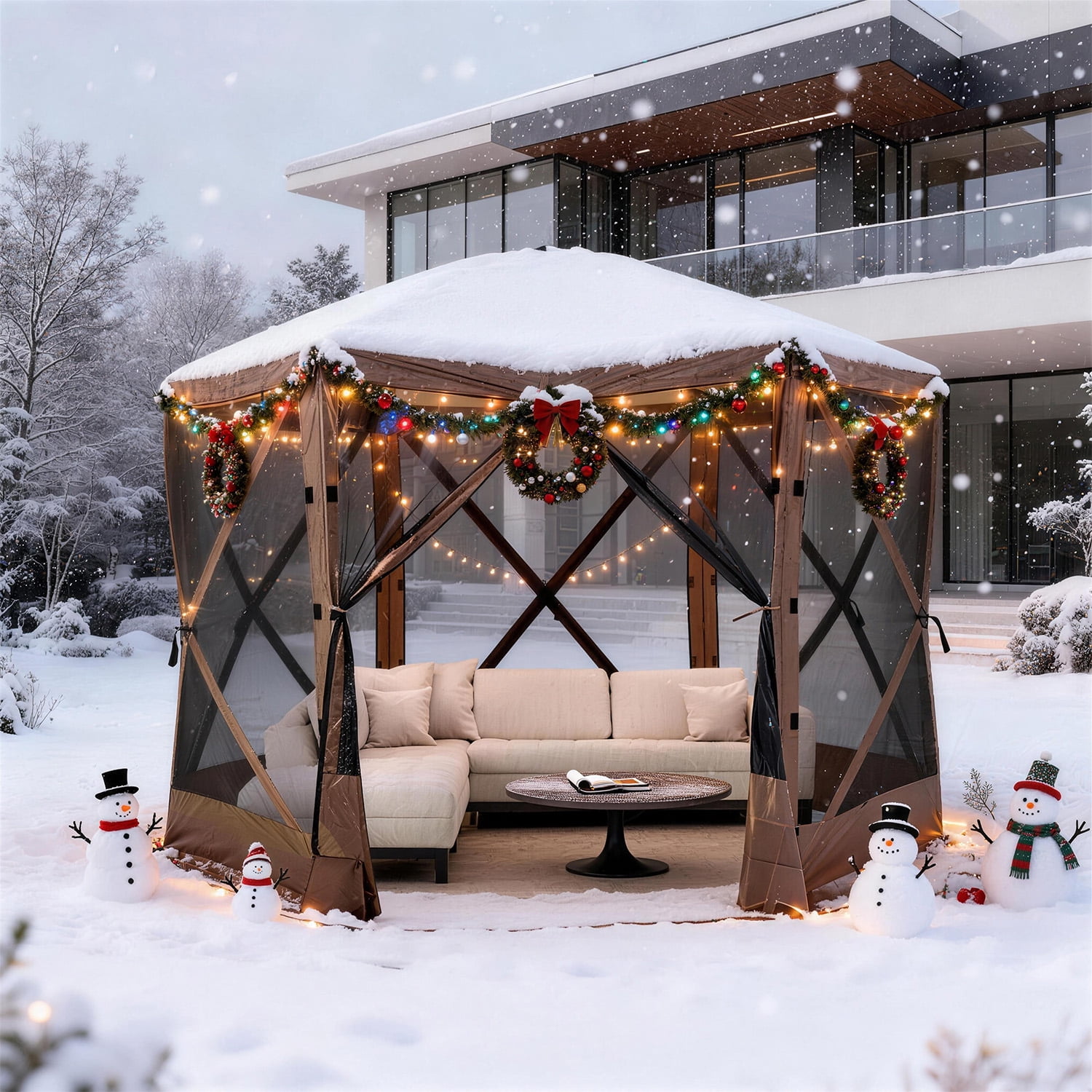 Clouddwell 10x10 FT Outdoor Pop-up Gazebo Tent, 6-Sided Screen Room ...