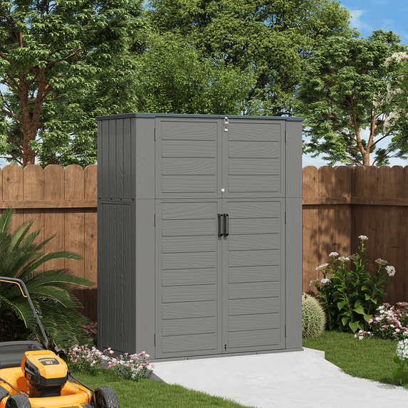 Clouddwell 48.5 Cu.ft Outdoor Resin Storage Shed，High-Capacity ...
