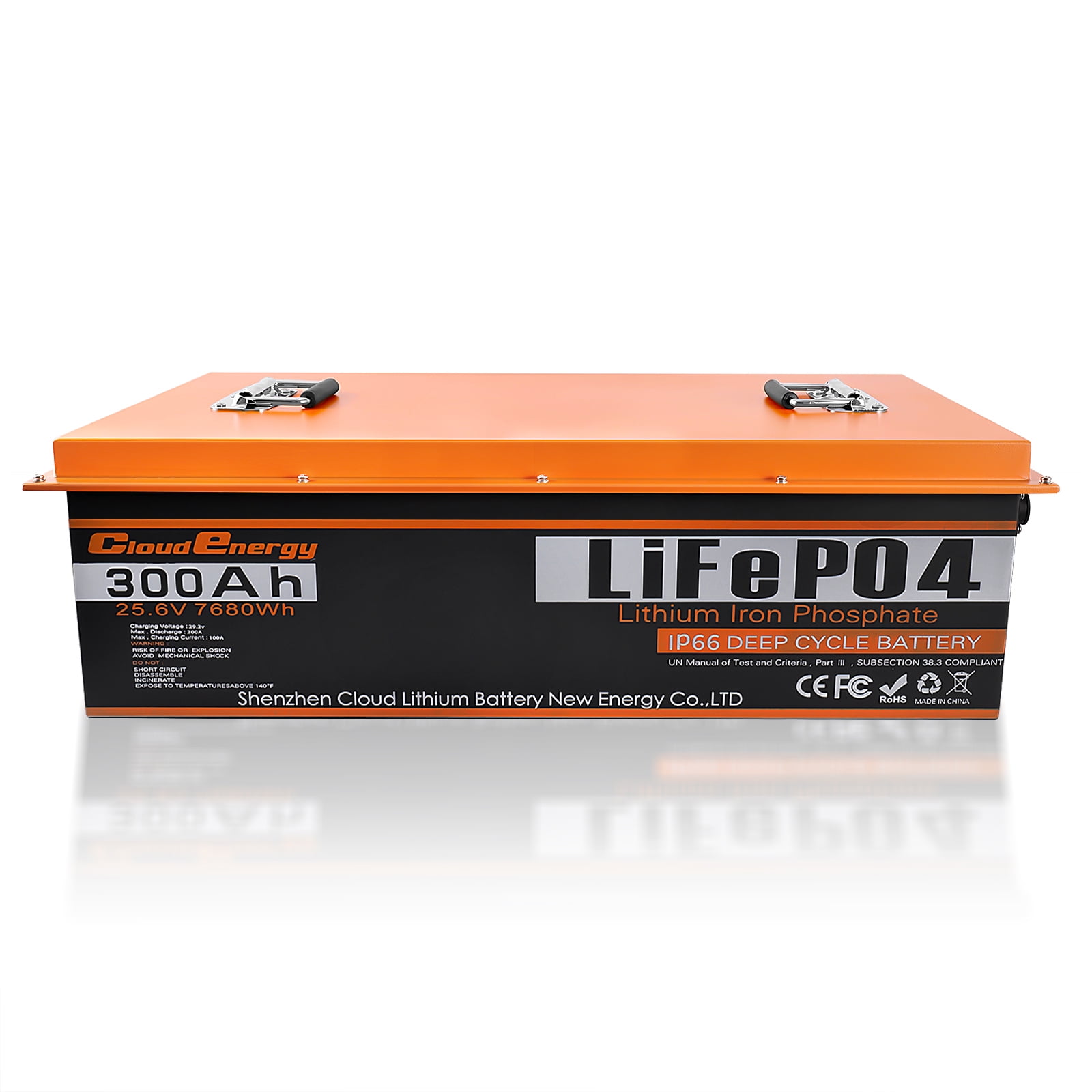 Cloudenergy 24V 300Ah 7.68kWh Deep Cycle LiFePO4 Battery with Longer ...