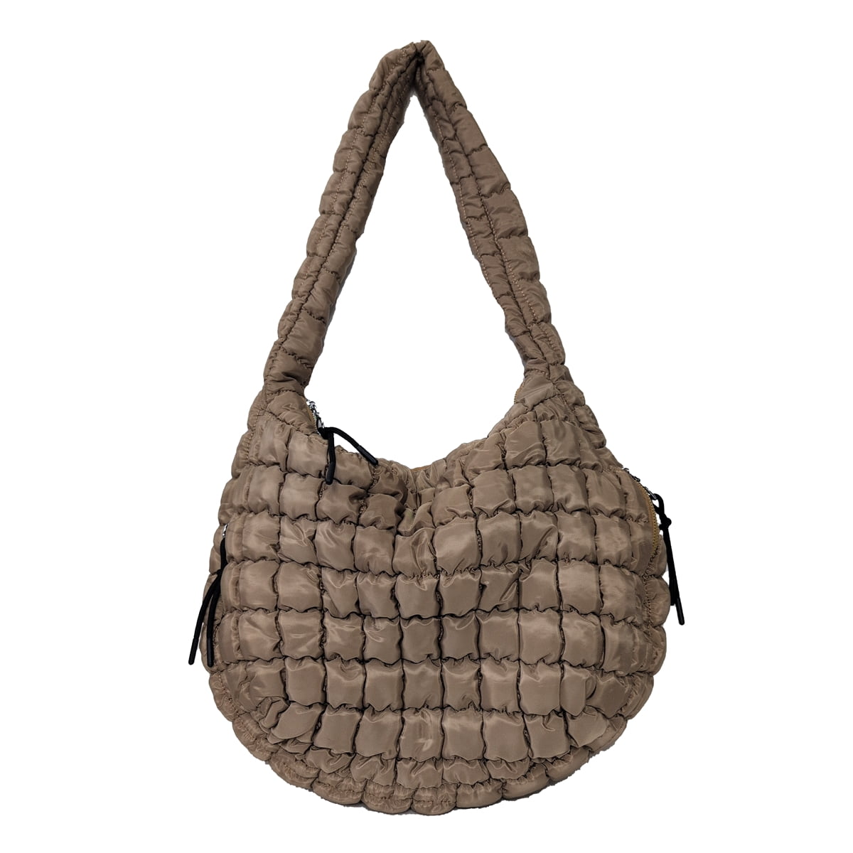 Cloudlike Large Capacity Soft Quilted Puffer Hobo Sling Bag, Tan ...