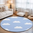 Clouds 7' Round Rug for Living Room Conversation Area, Sky Cartoon Sky ...