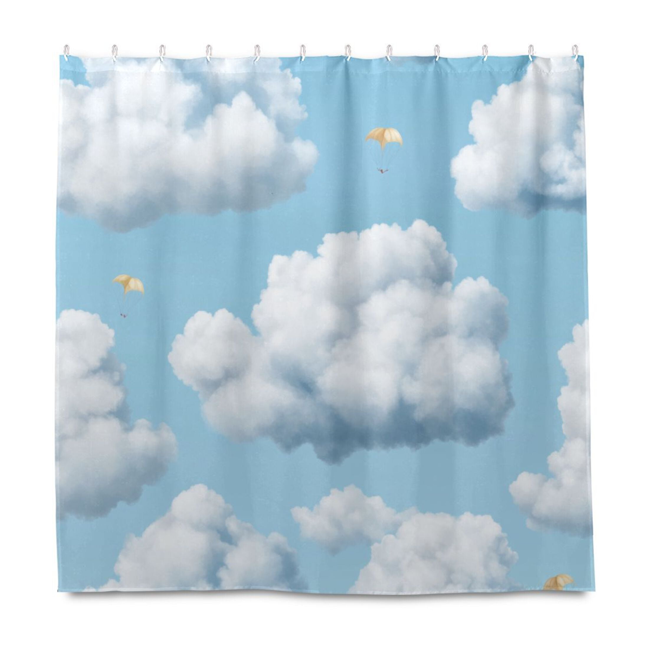 Clouds 72x72 Waterproof Shower Curtain Liners Durable Metal C-Hooks ...