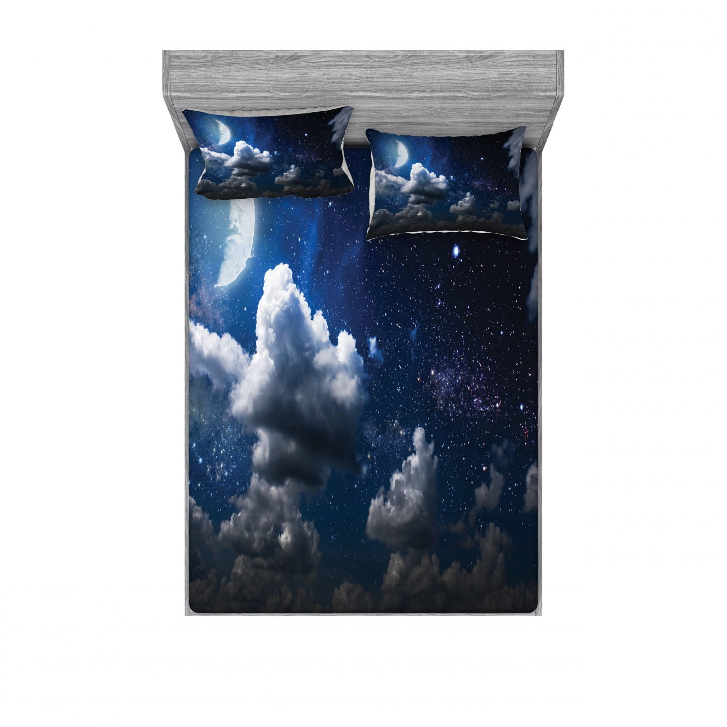 Clouds Bedding Set with Sheet & Covers, Celestial Solar Night Scene ...